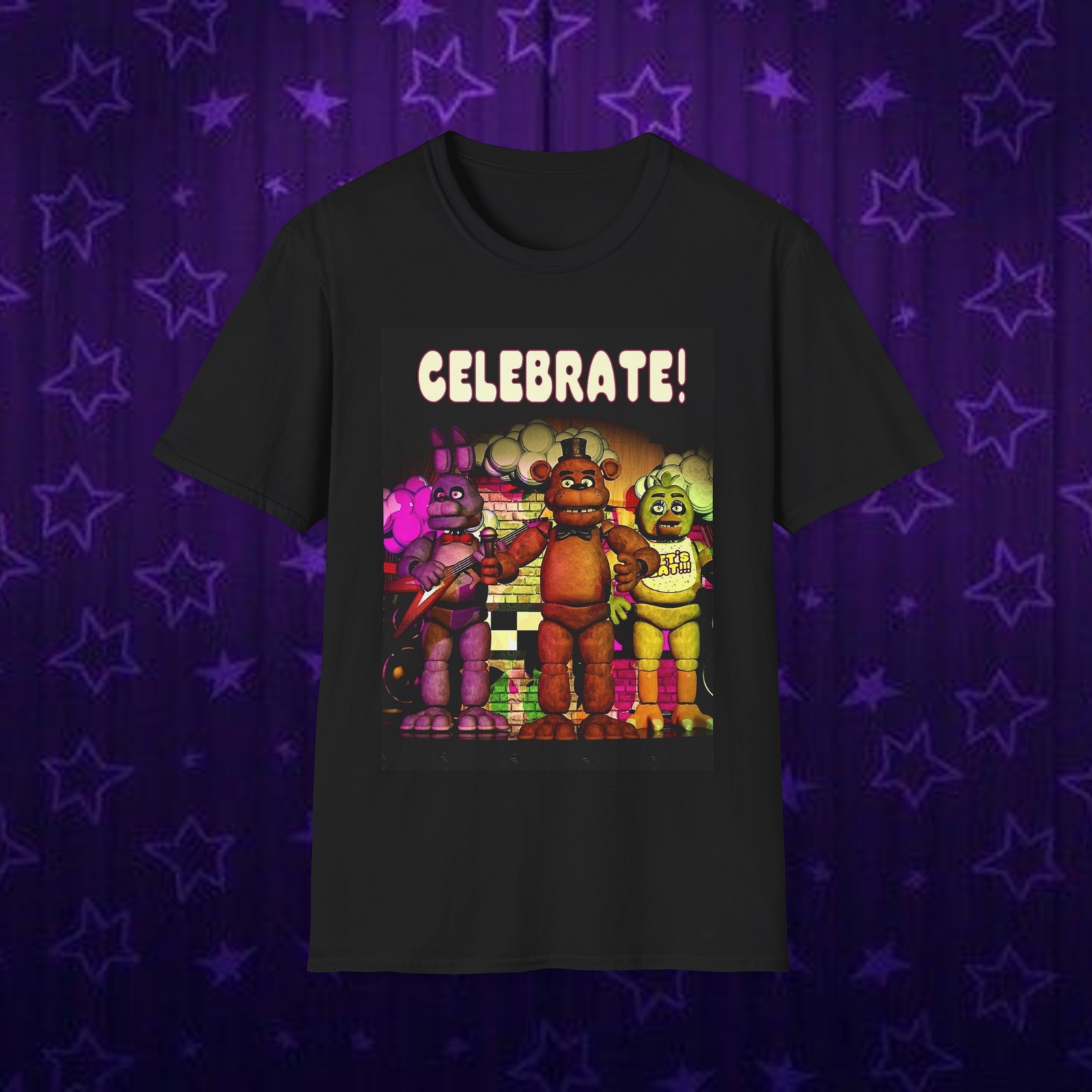 Five Nights At Freddy’s Fnaf Bonnie Chica Celebrate Unisex Softstyle T ...