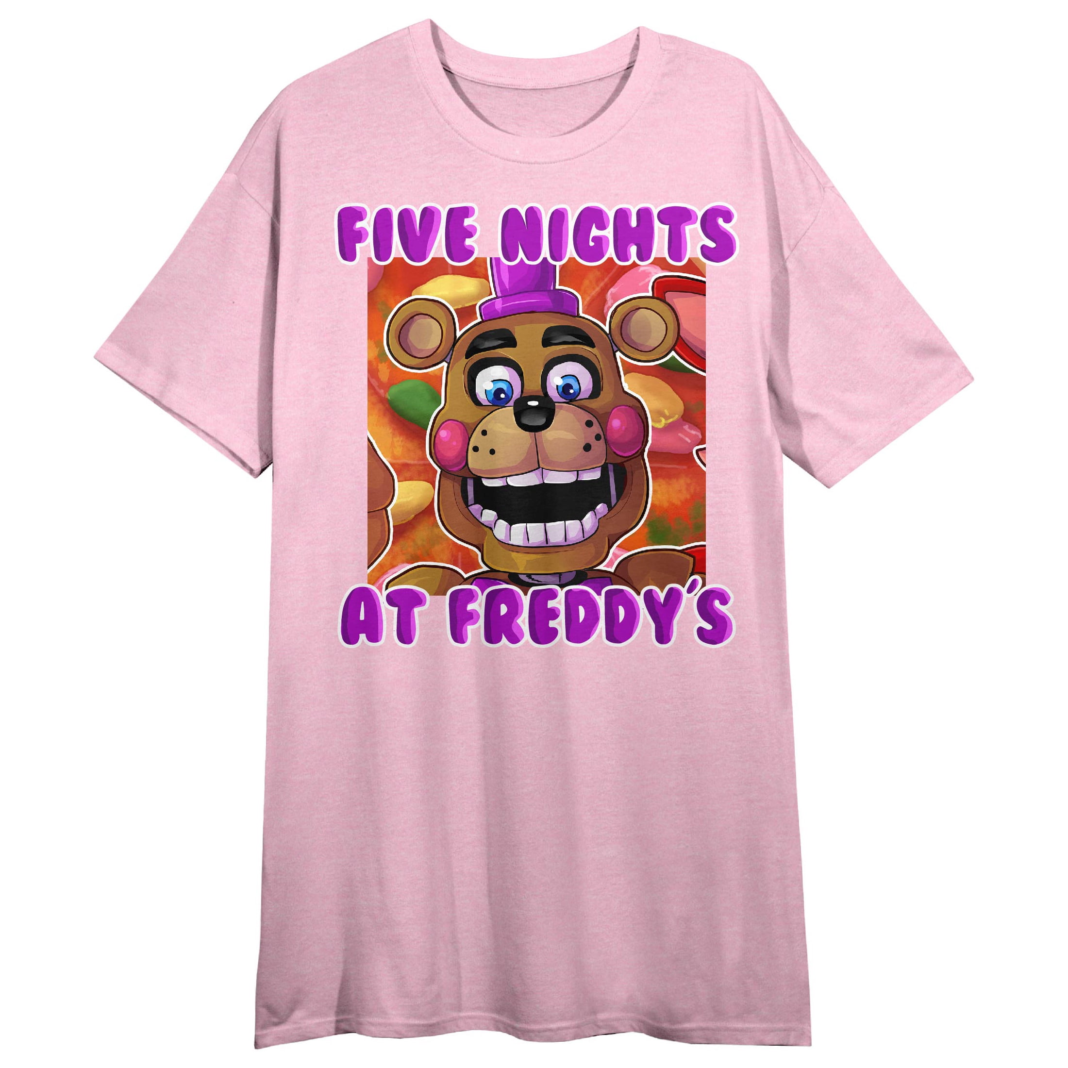 Five Nights At Freddy's Freddy Face On Colorful Background Crew Neck ...