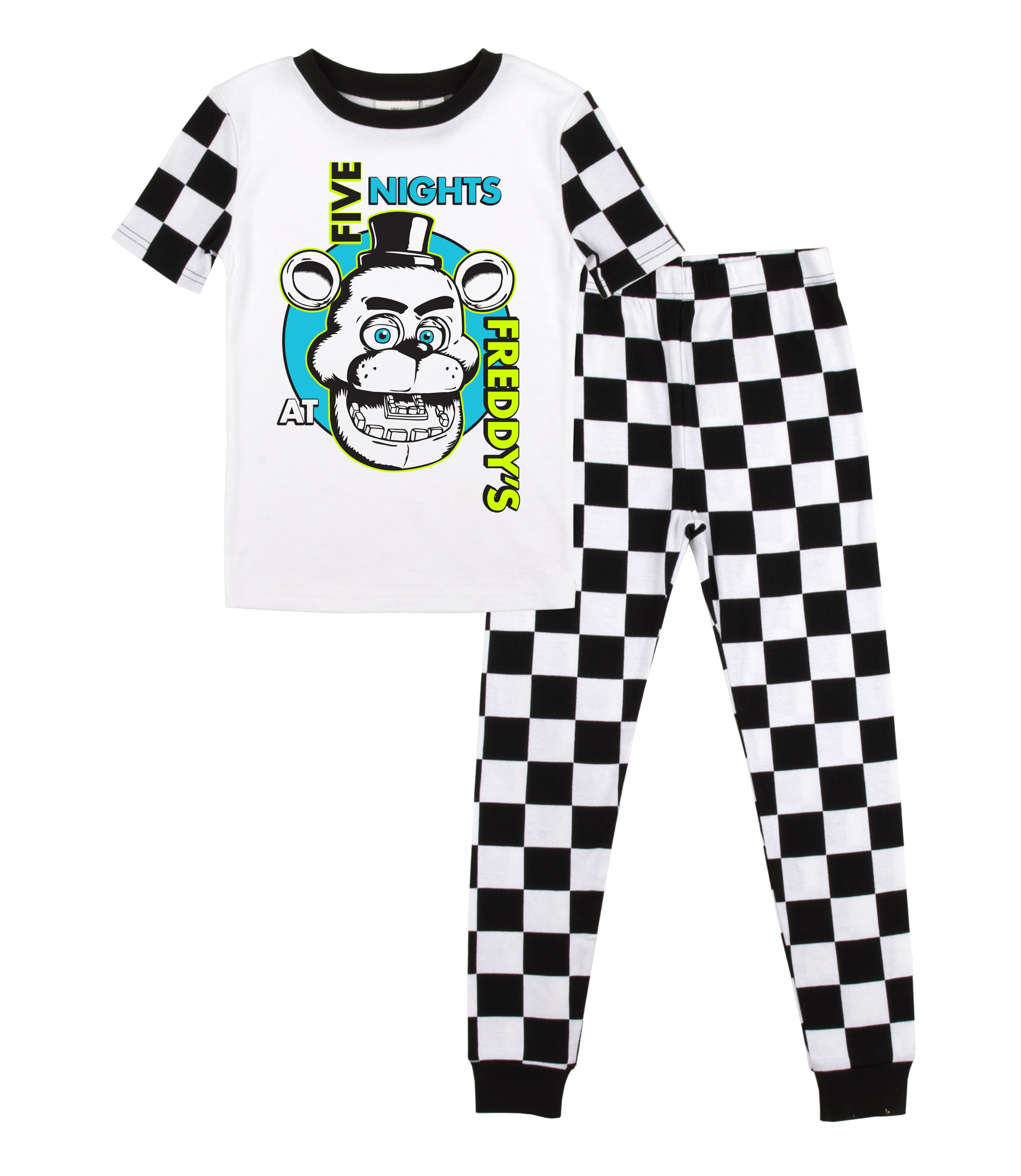Five Nights At Freddy's Freddy Fazbear Face Youth Boy's Black & White ...