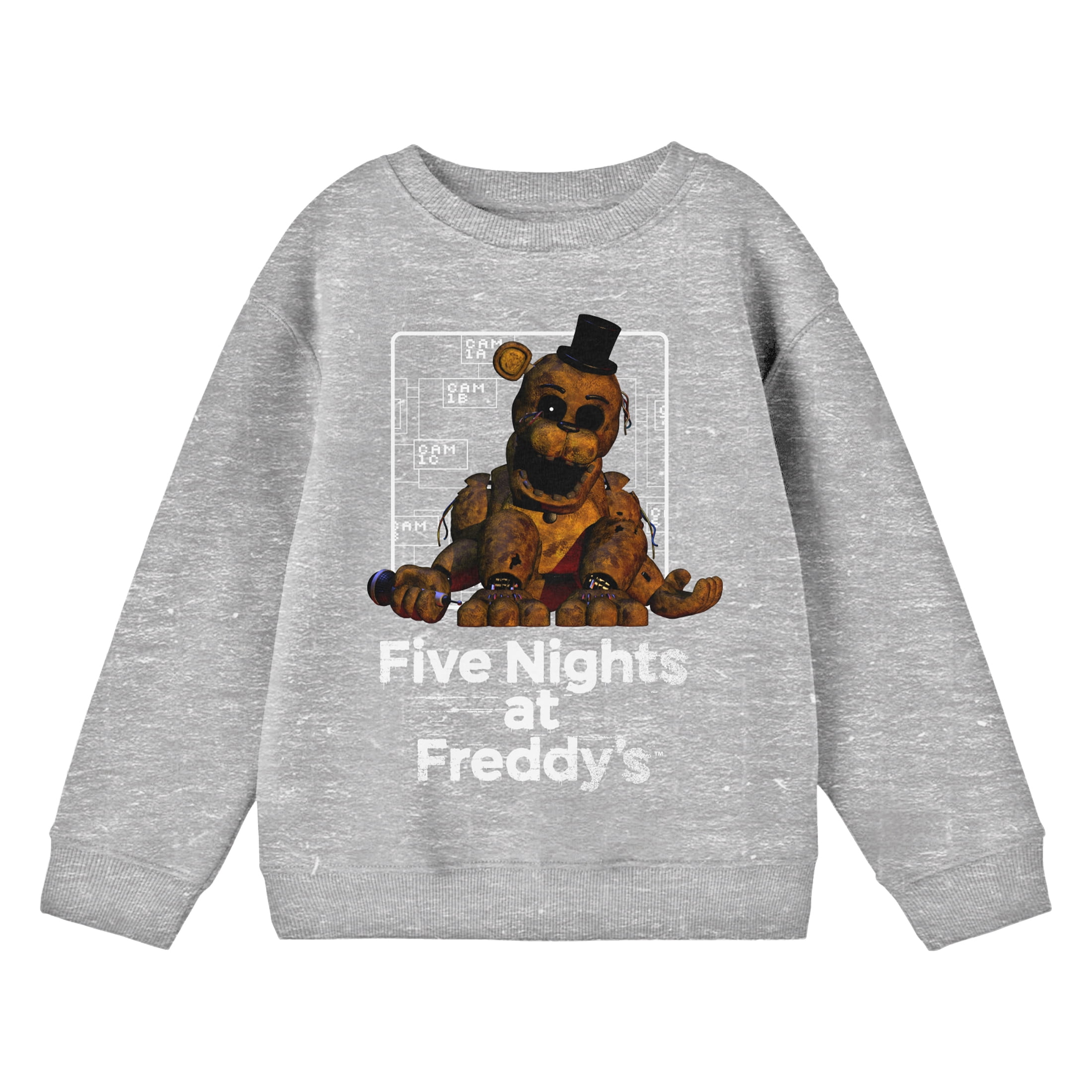 Five Nights At Freddy's Golden Freddy Youth Athletic Heather Crew Neck ...