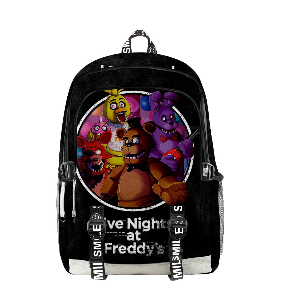 Five Nights At Freddy's Merch Cloth Backpack Multi Zipper Student large ...