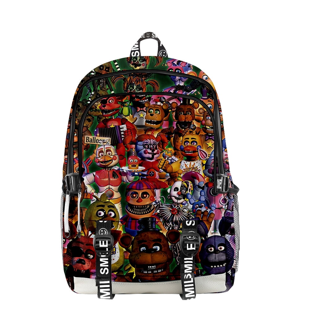 Five Nights At Freddy's Merch Cloth Backpack Multi Zipper Student large ...