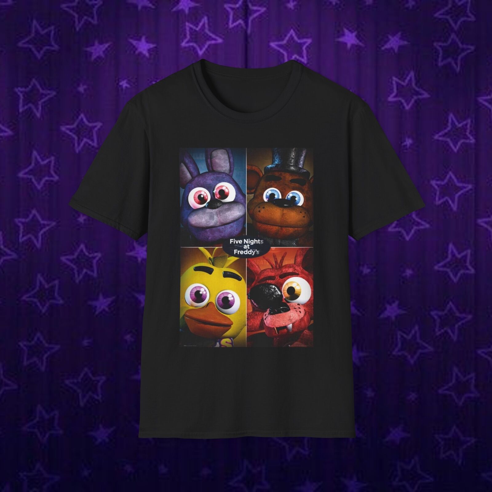 Five Nights At Freddy’s Plush Fnaf Bonnie Chica Foxy Unisex Softstyle T ...