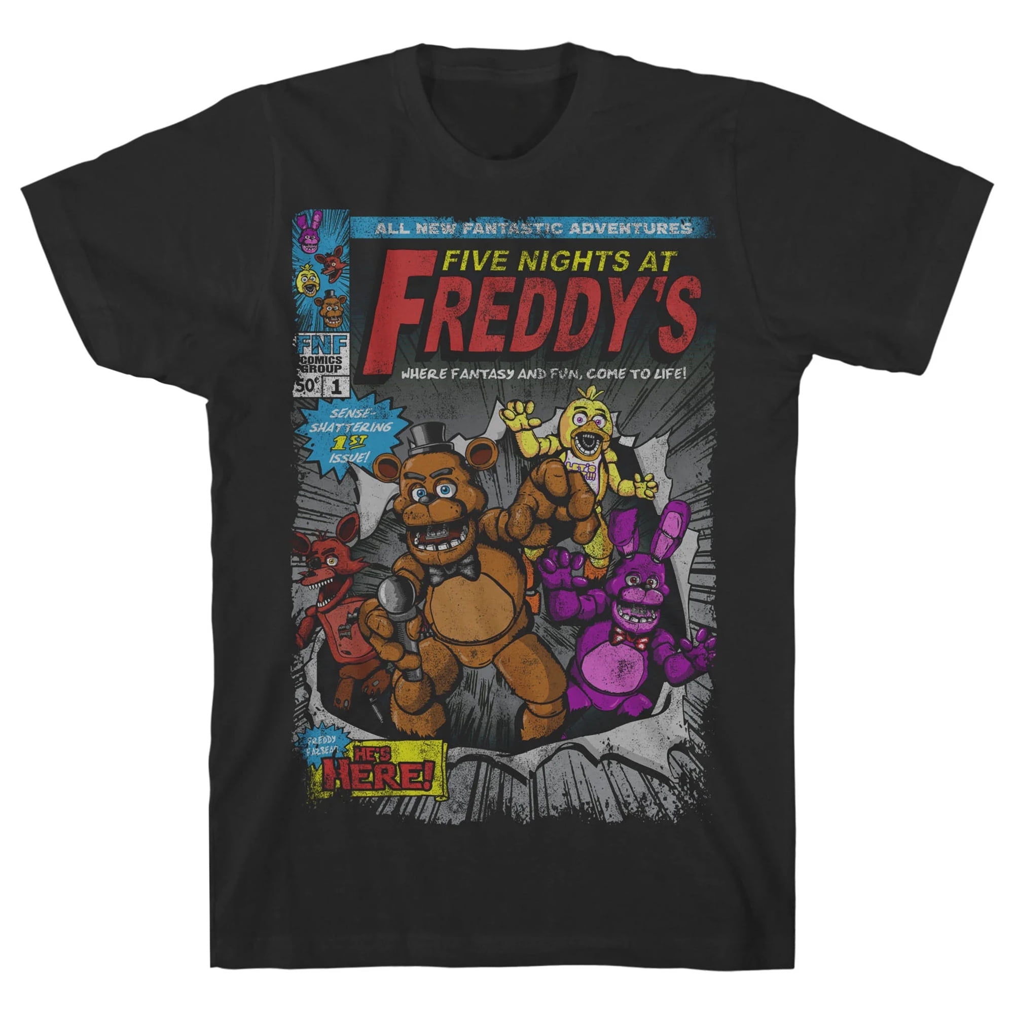 Five Nights At Freddy's T-Shirt Men's Comic Cover Short Sleeve Graphic Tee - Walmart.com