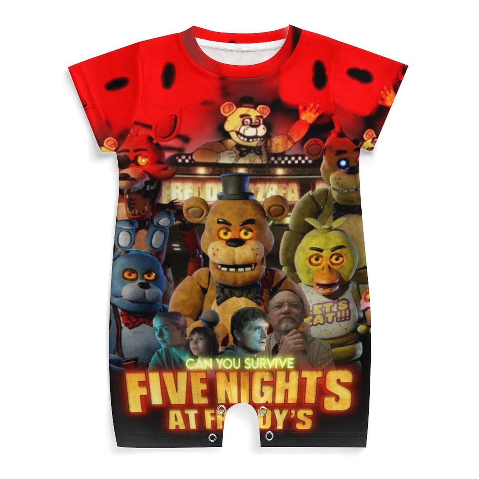 Five Nights At Freddys Baby Neutral Oversized T Shirt Romper Shorts ...