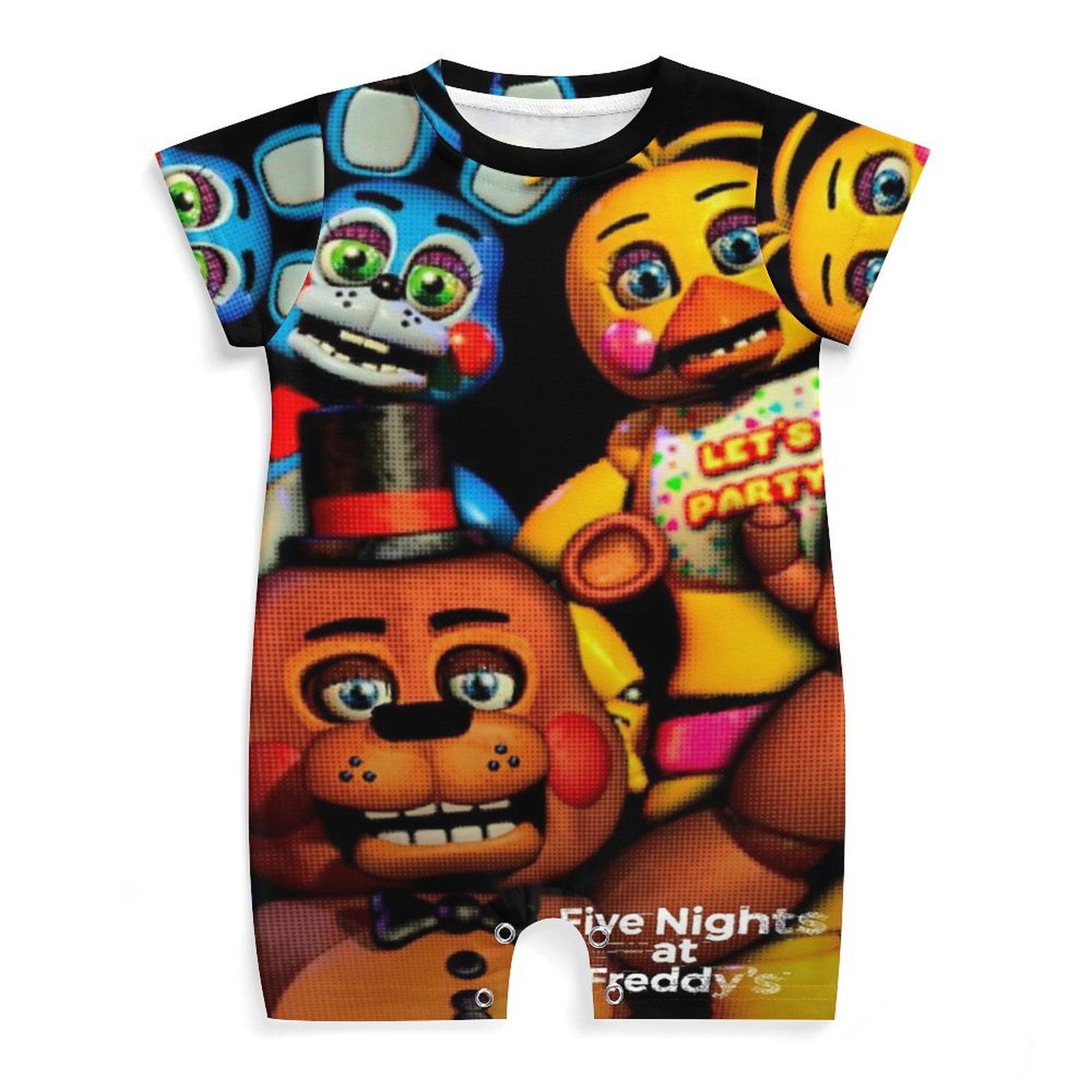 Five Nights At Freddys Baby Neutral Oversized T Shirt Romper Shorts ...