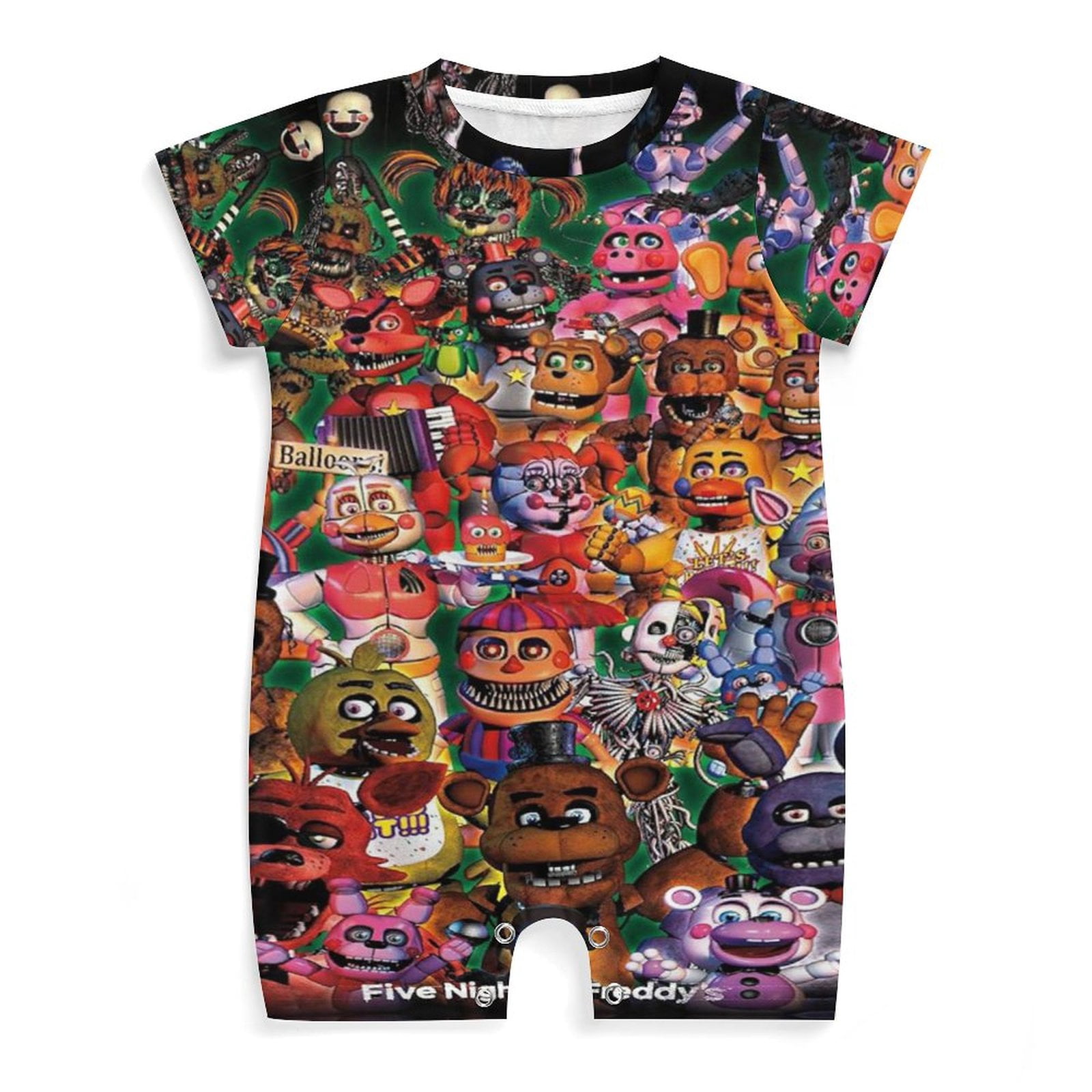 Five Nights At Freddys Baby Neutral Oversized T Shirt Romper Shorts ...
