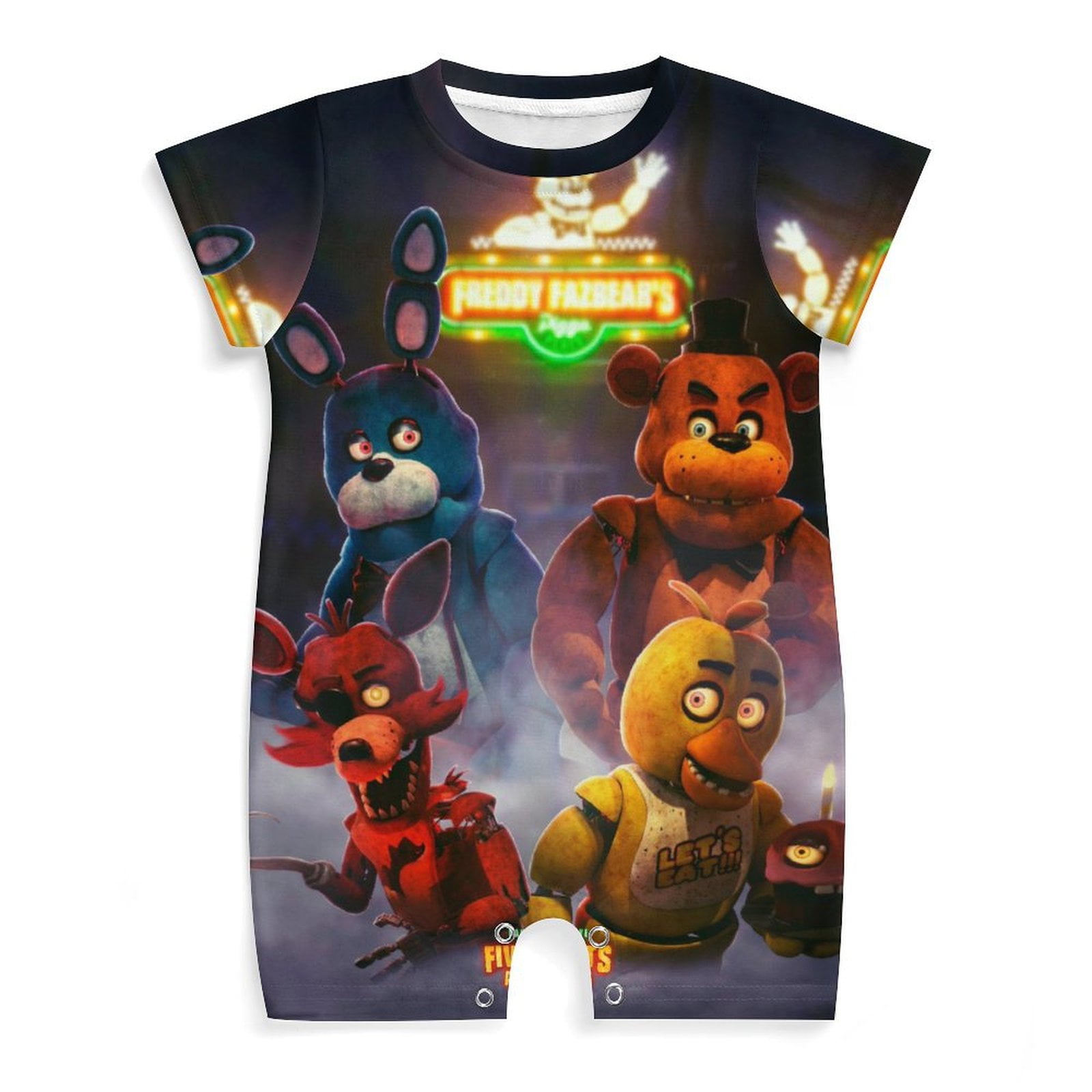 Five Nights At Freddys Baby Neutral Oversized T Shirt Romper Shorts ...