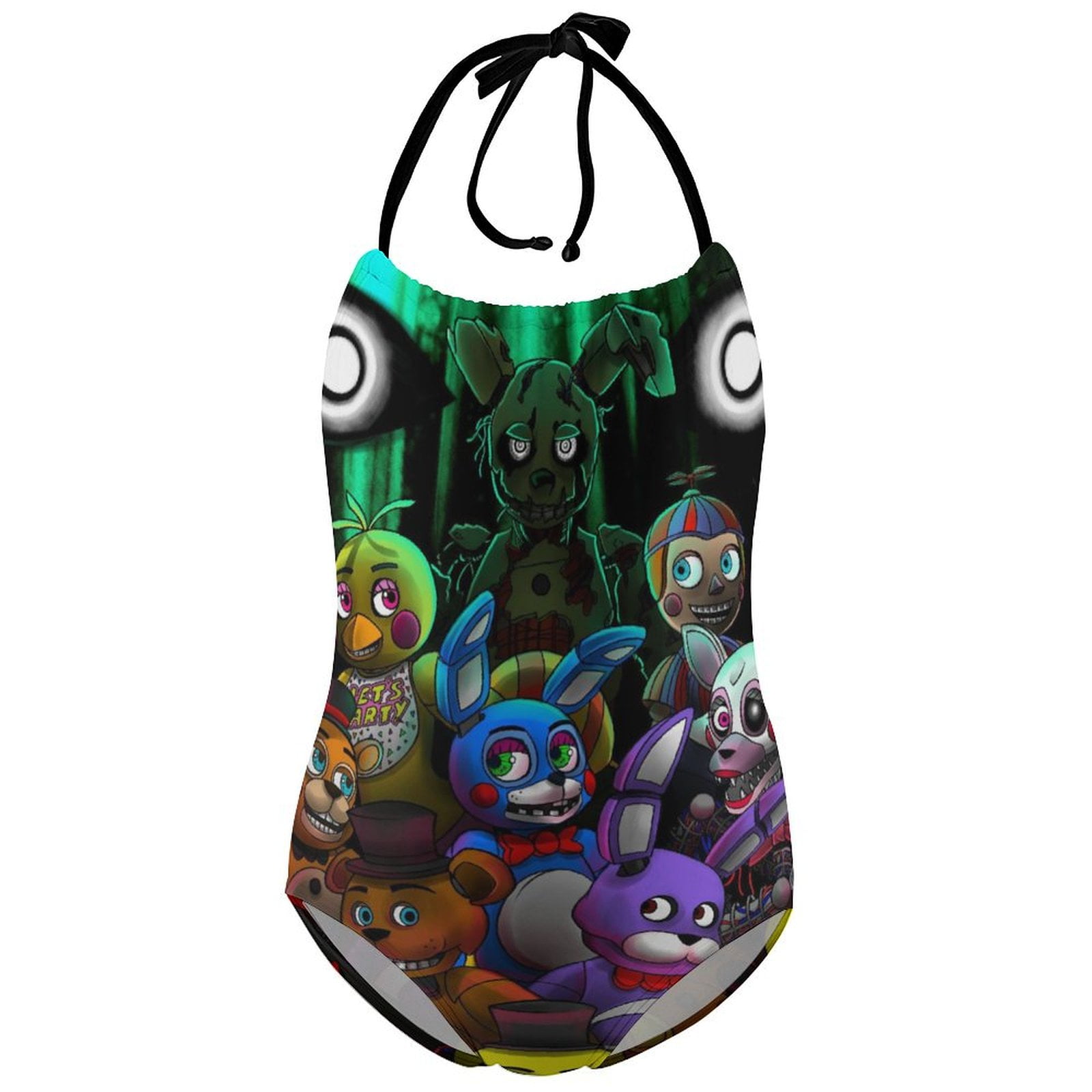 Five Nights At Freddys One Piece Swimwear Halter Swimsuits For Girls ...