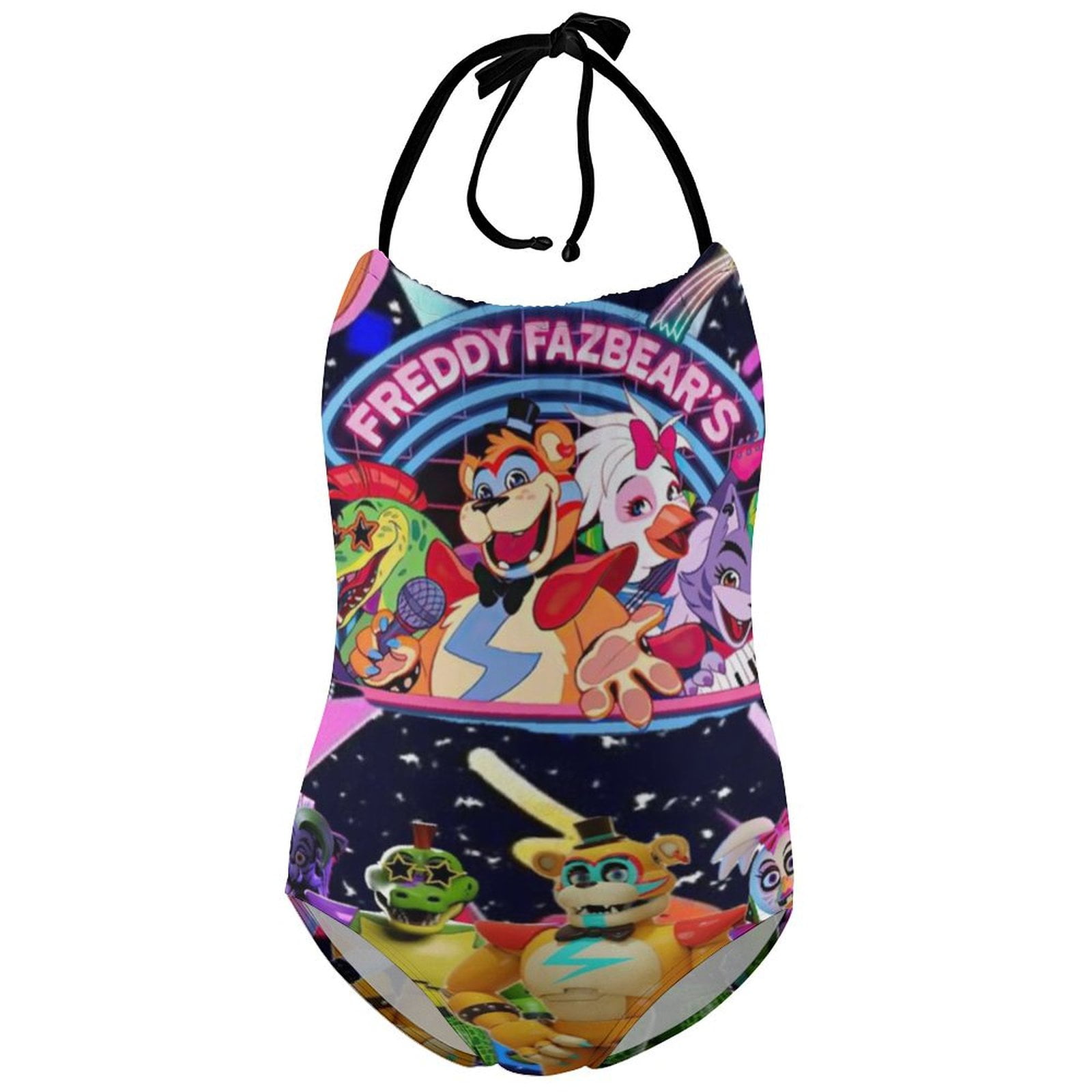 Five Nights At Fre-dd One Piece Swimwear Halter Swimsuits For Girls ...