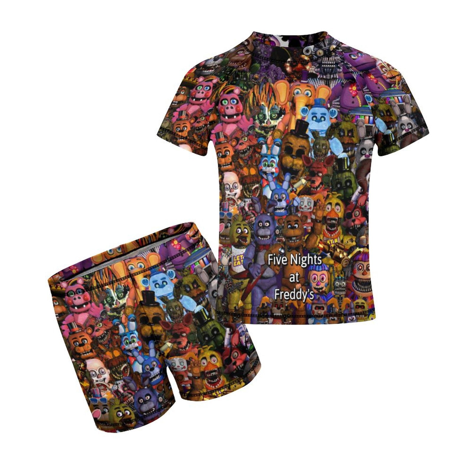 Five Nights At Fre-dd Summer Swimwear For Boys 2PCS Rash Guard Sets For ...