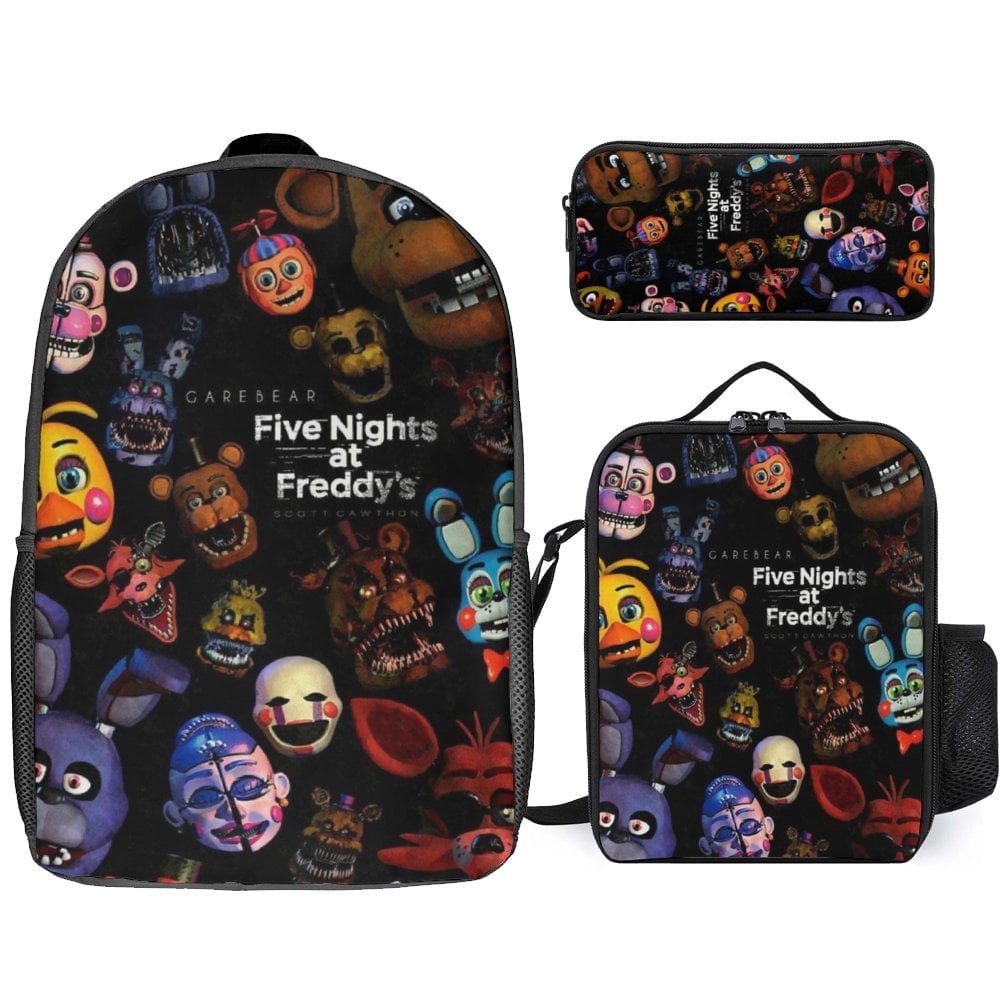 Five Nights at Freddy's FNAF Backpack Knapsack Withe Side Pokect Large ...
