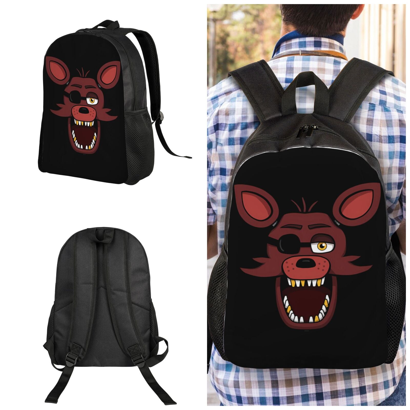 Five Nights At Freddy's Large Capacity Backpack Zipper Storage Backpack ...