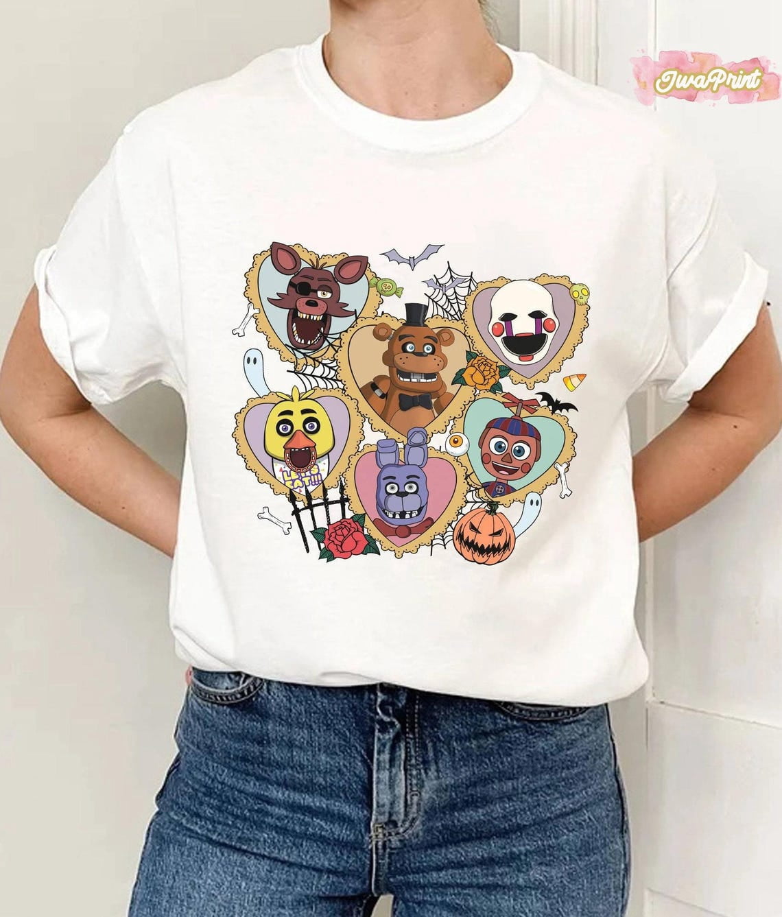Five Nights at Freddy's T-Shirt, Crop Top, Freddy Fazbear Bonnie Chica ...