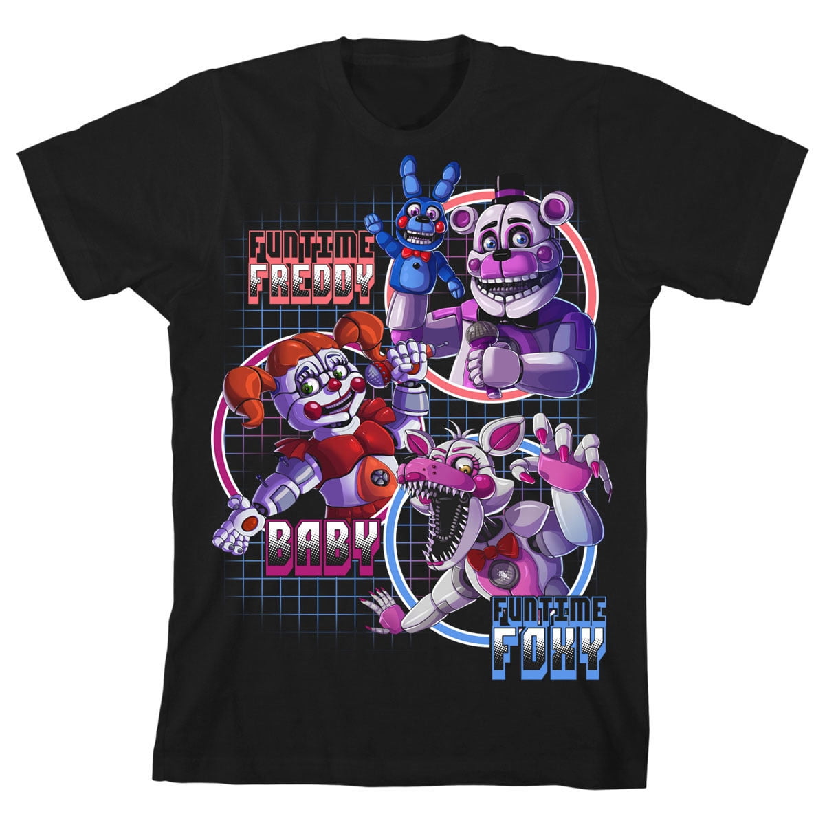 Five Nights at Freddy's Sister Location, Boys Black Graphic T-Shirt ...