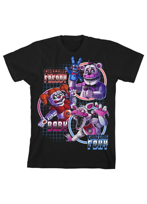 Five Nights at Freddy's Animatronic Characters Mash Up Boy's Navy T ...