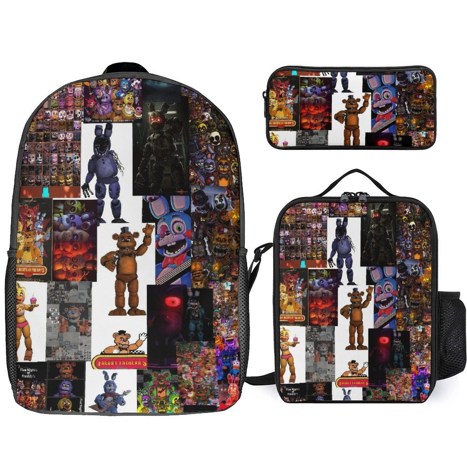 Five Nights at Freddy Backpack Messenger Bag Lunch Bag Pencil Case Set ...