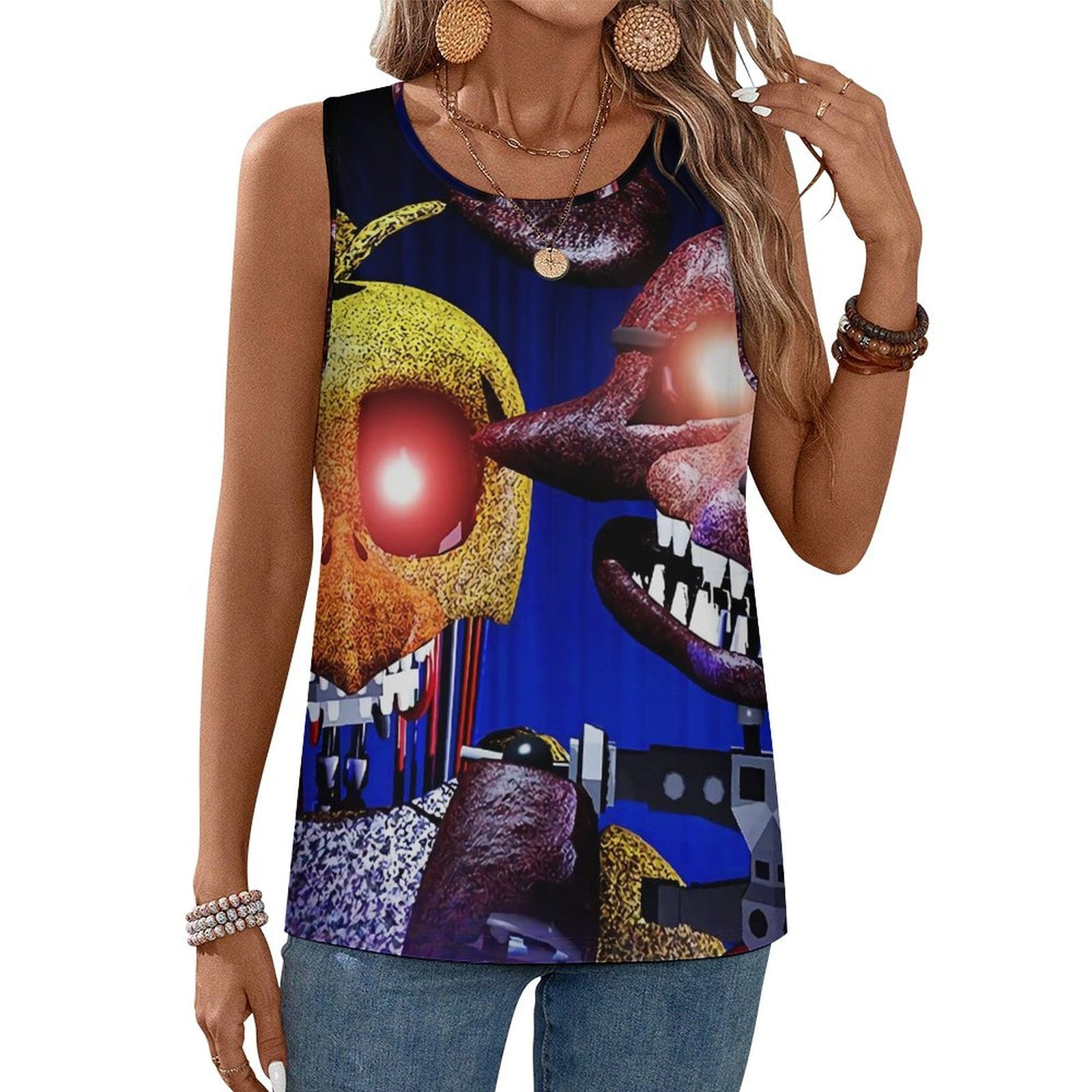Five Nights at Freddy FNAF_8026132 Cartoon Women's Sports Tank Top ...