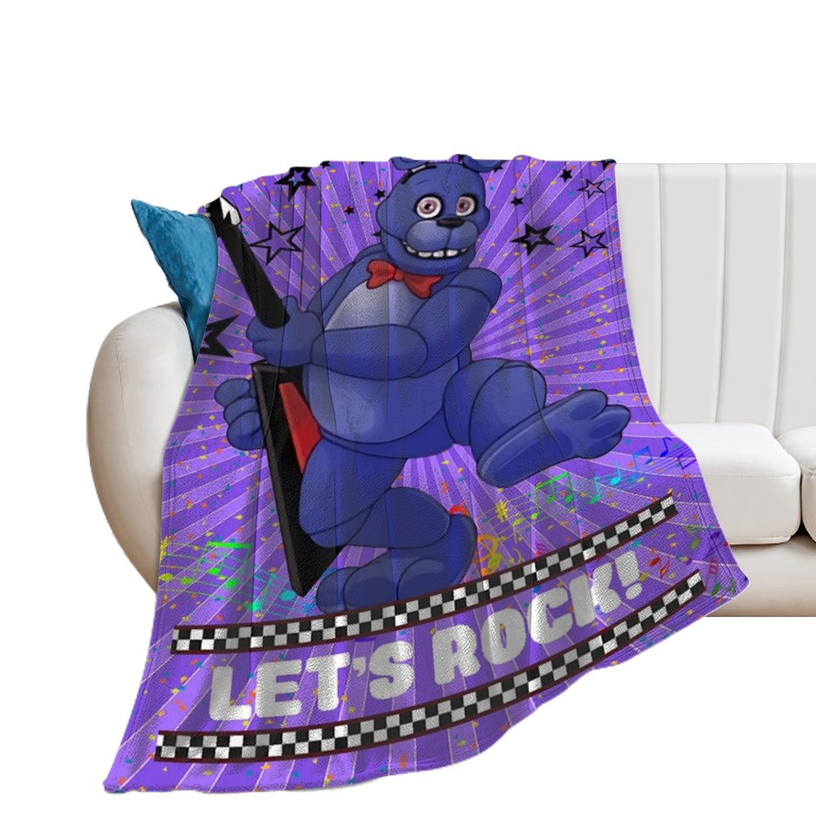 FNAF Throw Blanket Five Nights at Freddy Cute Flannel for Boys Girls ...