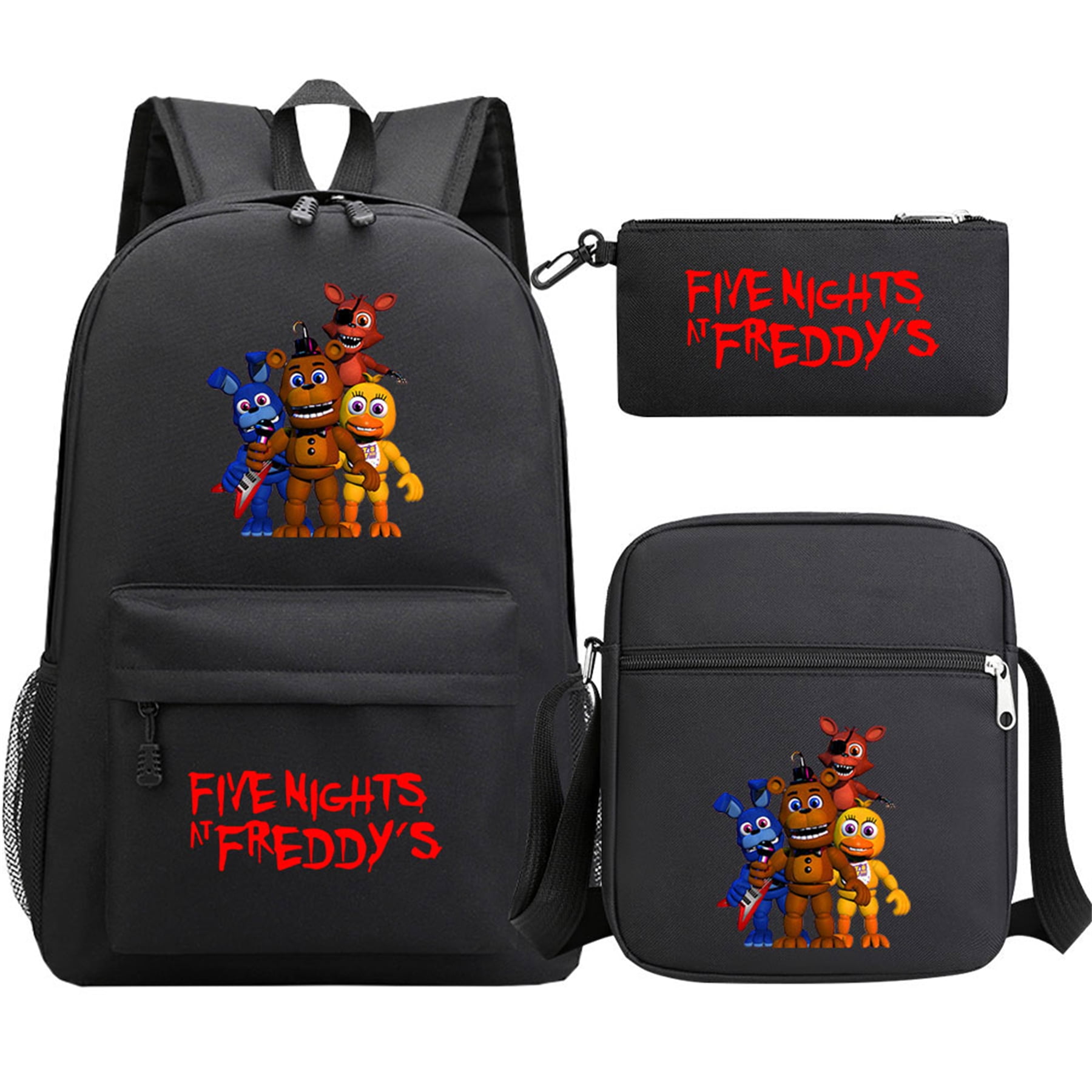 Five Nights at Freddy's Backpack 3pcs Set-Lightweight Travel Knapsack-Student School Bookbag ...