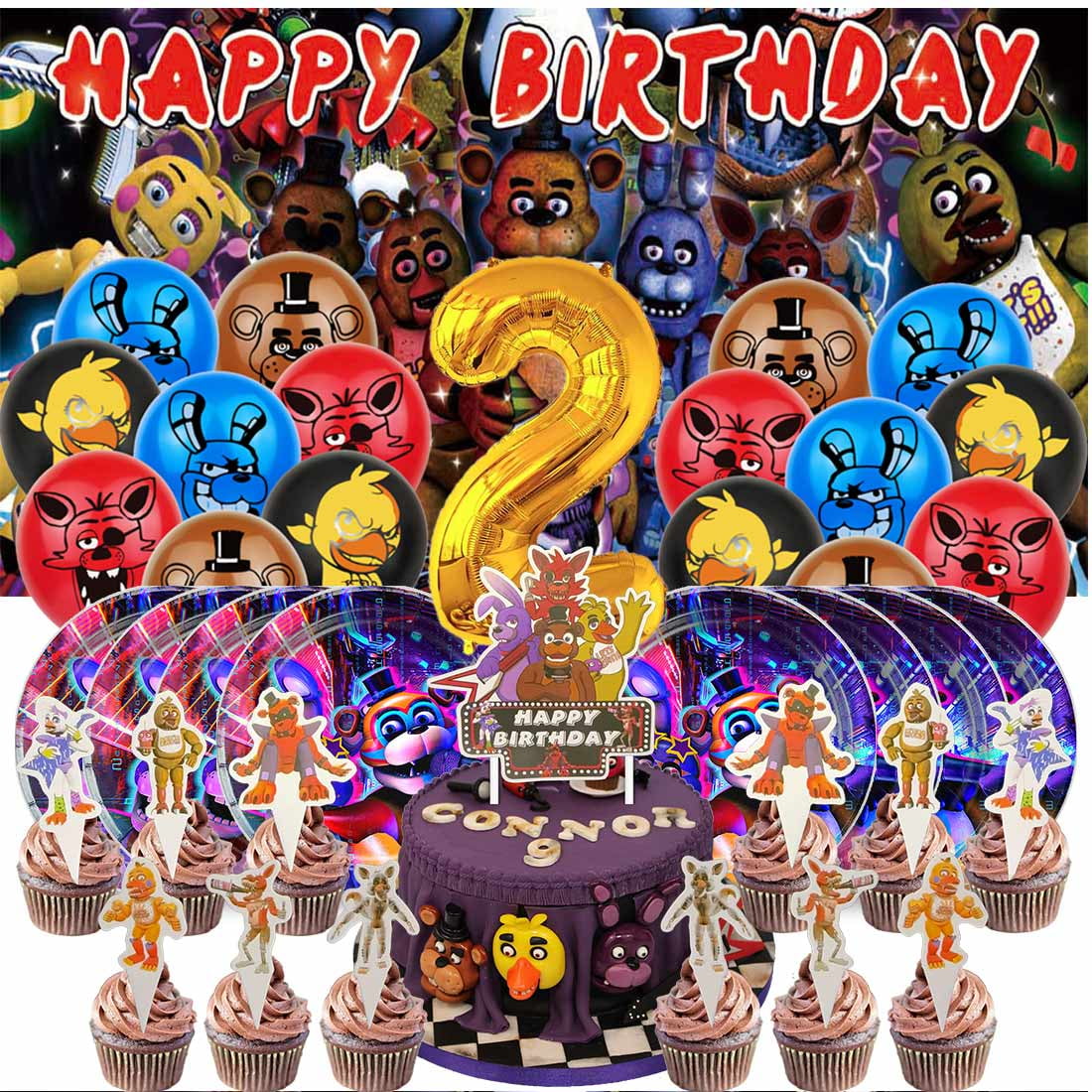 Five Nights at Freddy's Balloons Party Supplies 2nd Decor Tableware ...