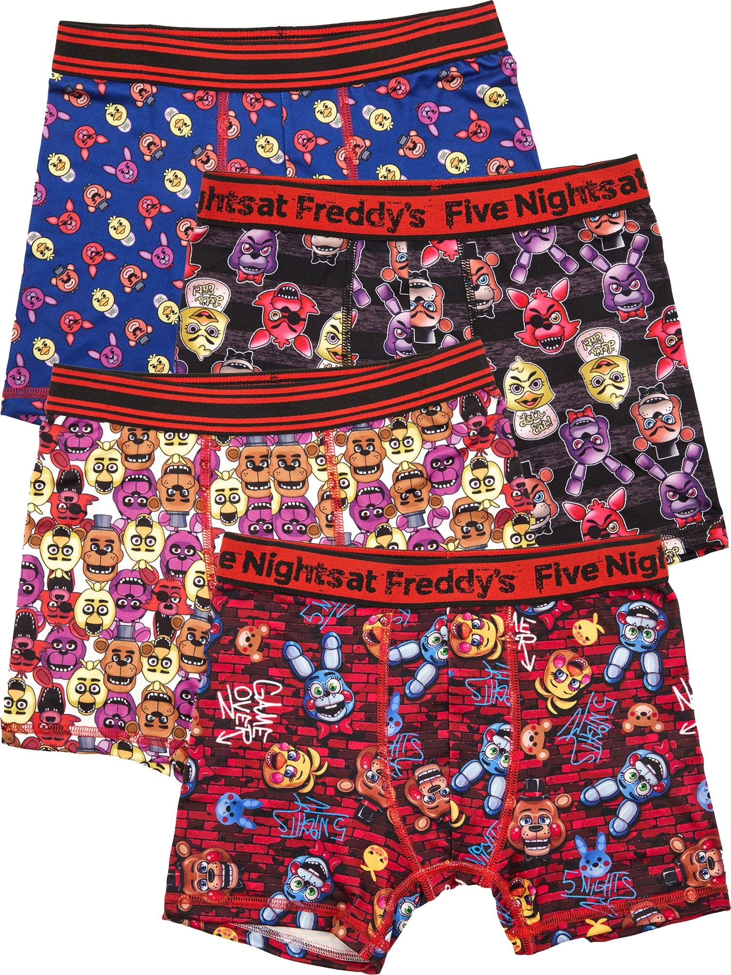 Five Nights at Freddy's Boys Boxer Briefs 4-Pack, XS-XL, Adventure ...