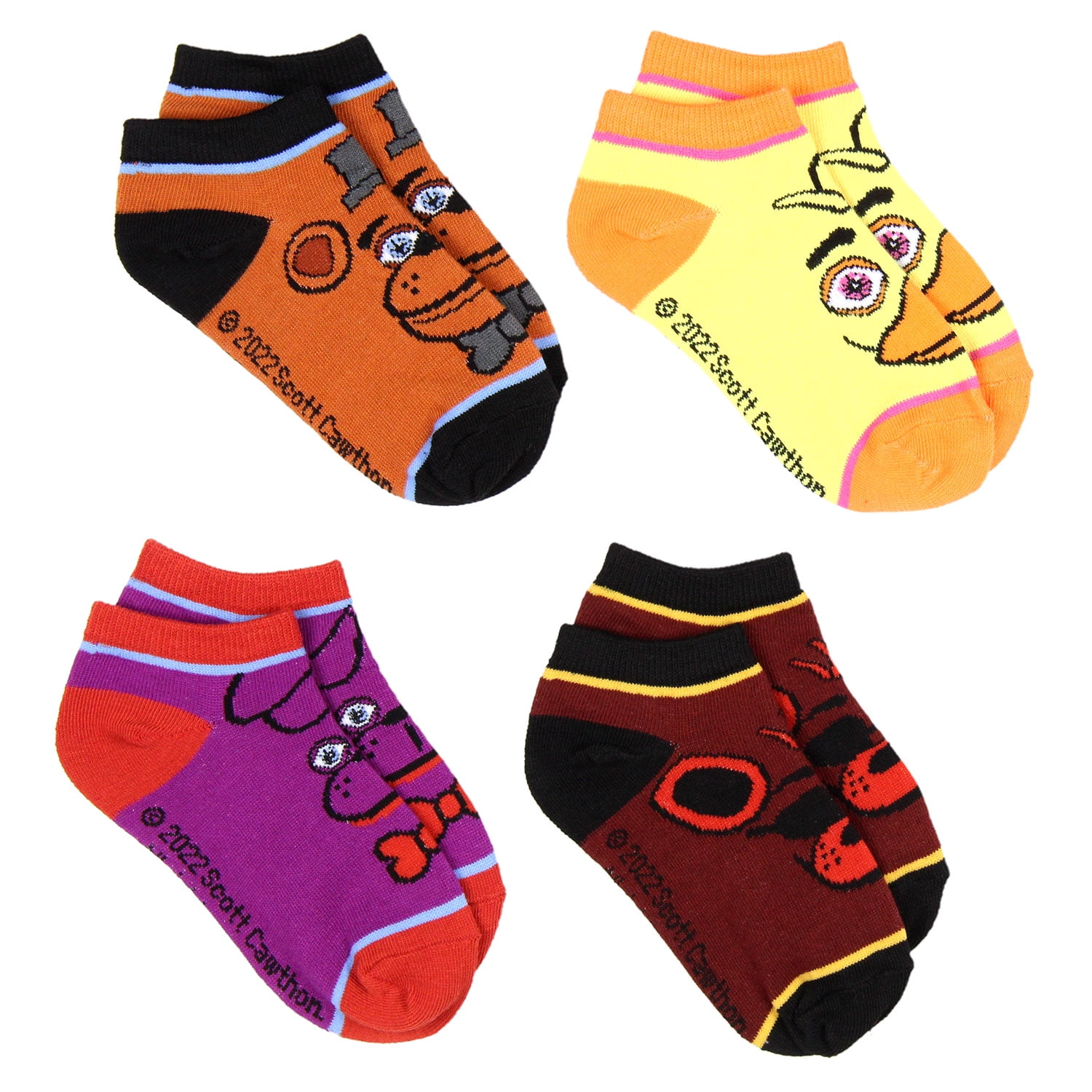 Five Nights at Freddy's FNAF Boys Ankle No-Show Socks, 4 Character ...