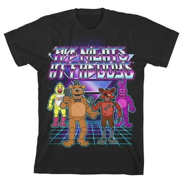 FNAF Film Style Group T-Shirt, Creepy Animatronics Chica Bonnie Freddy ...