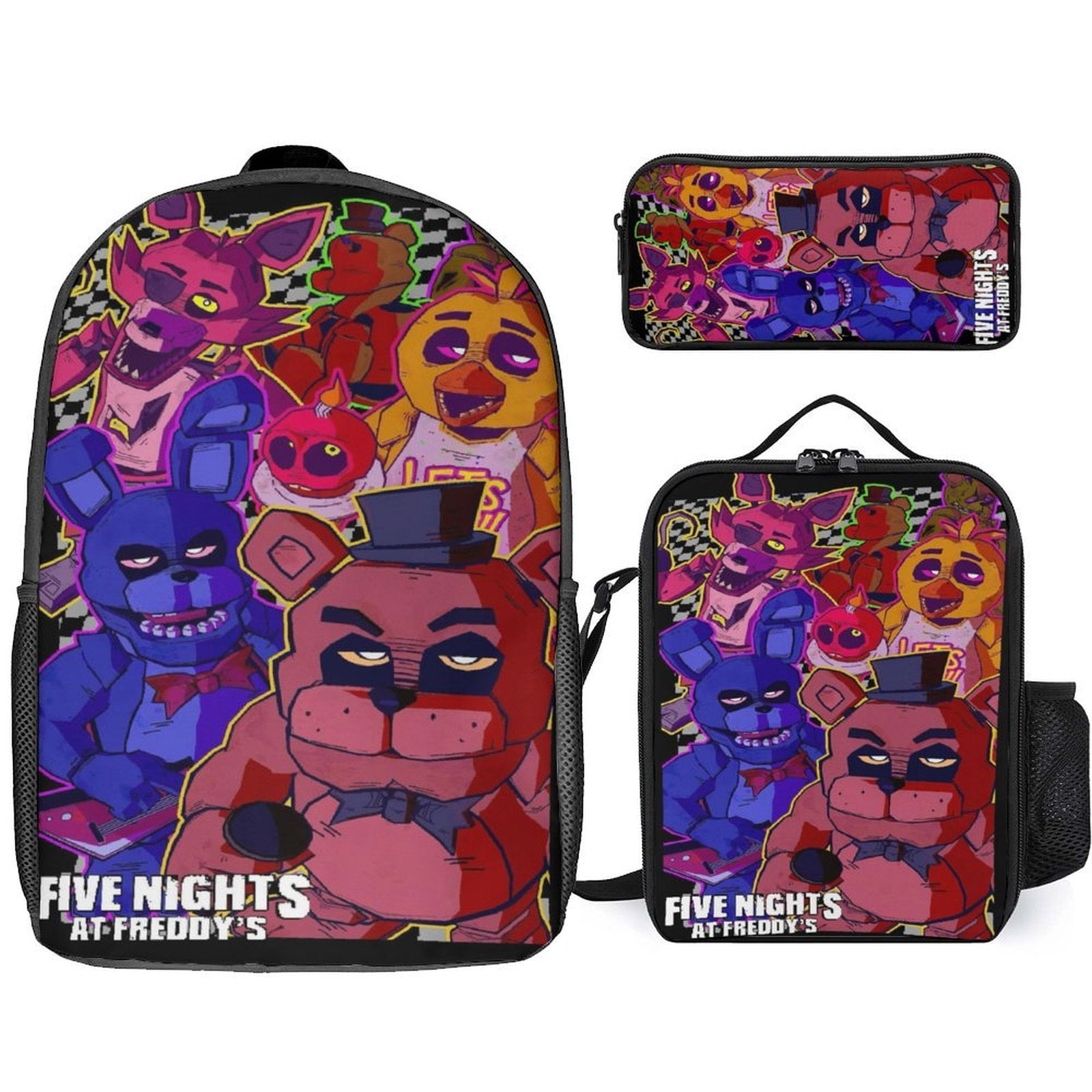 Five Nights at Freddy's FNAF 3 Piece Backpack Set with Lunch Bag Pencil ...