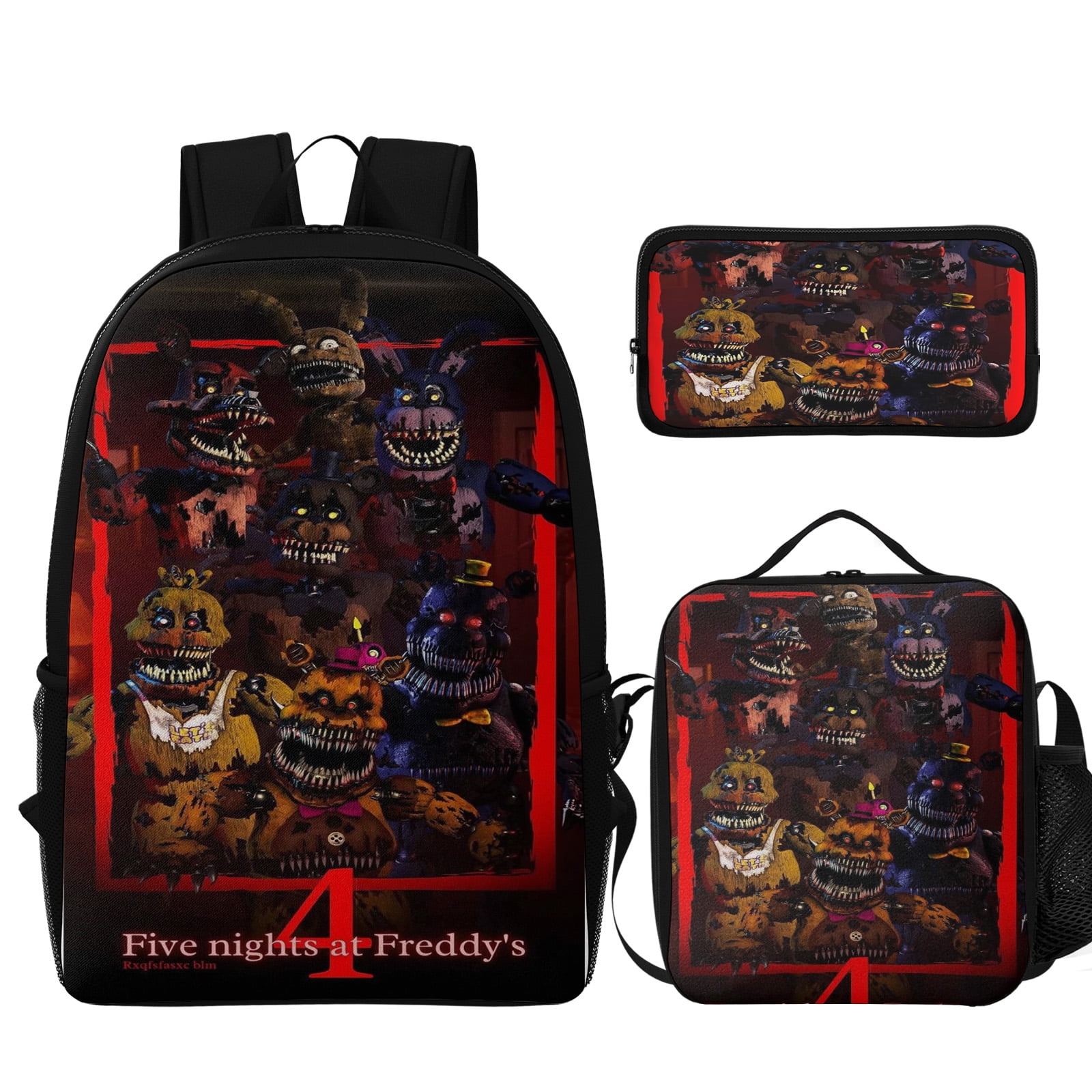 Five Nights at Freddy's FNAF Backpack 3 Piece Set Travel Daypack ...