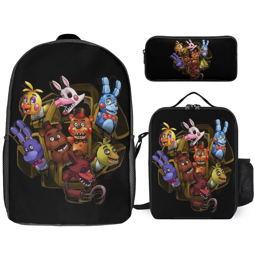 Five Nights at Freddy's FNAF Backpack 3 Piece Set Travel Daypack Pencil ...