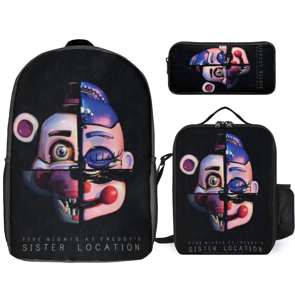 Five Nights at Freddy's FNAF Backpack 3 Piece Set Travel Daypack ...
