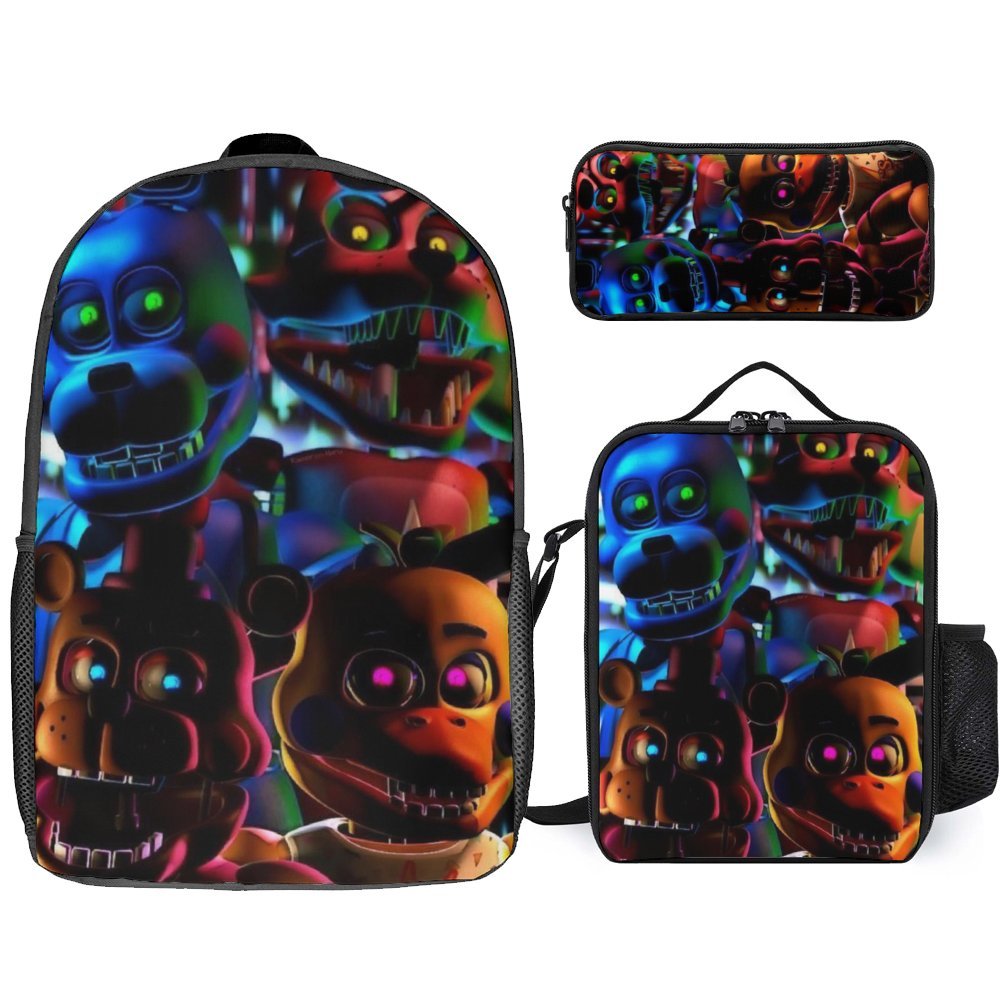 Five Nights at Freddy's FNAF Backpack 3 Piece Set Travel Daypack ...