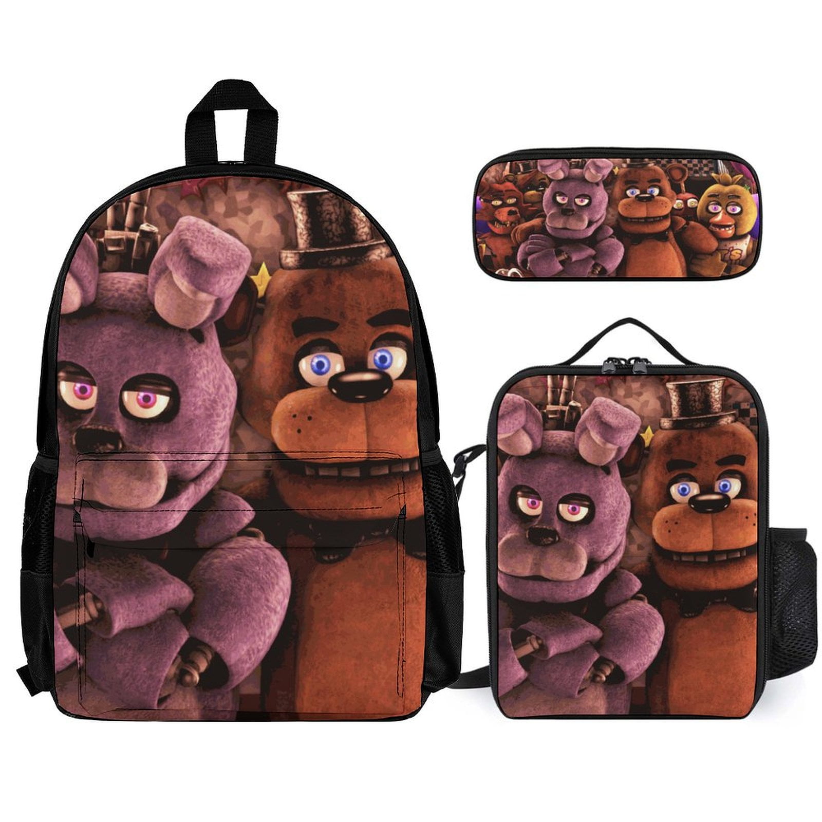 Five Nights at Freddy's FNAF Backpack 3 Pieces Set With Lunch Bag And ...