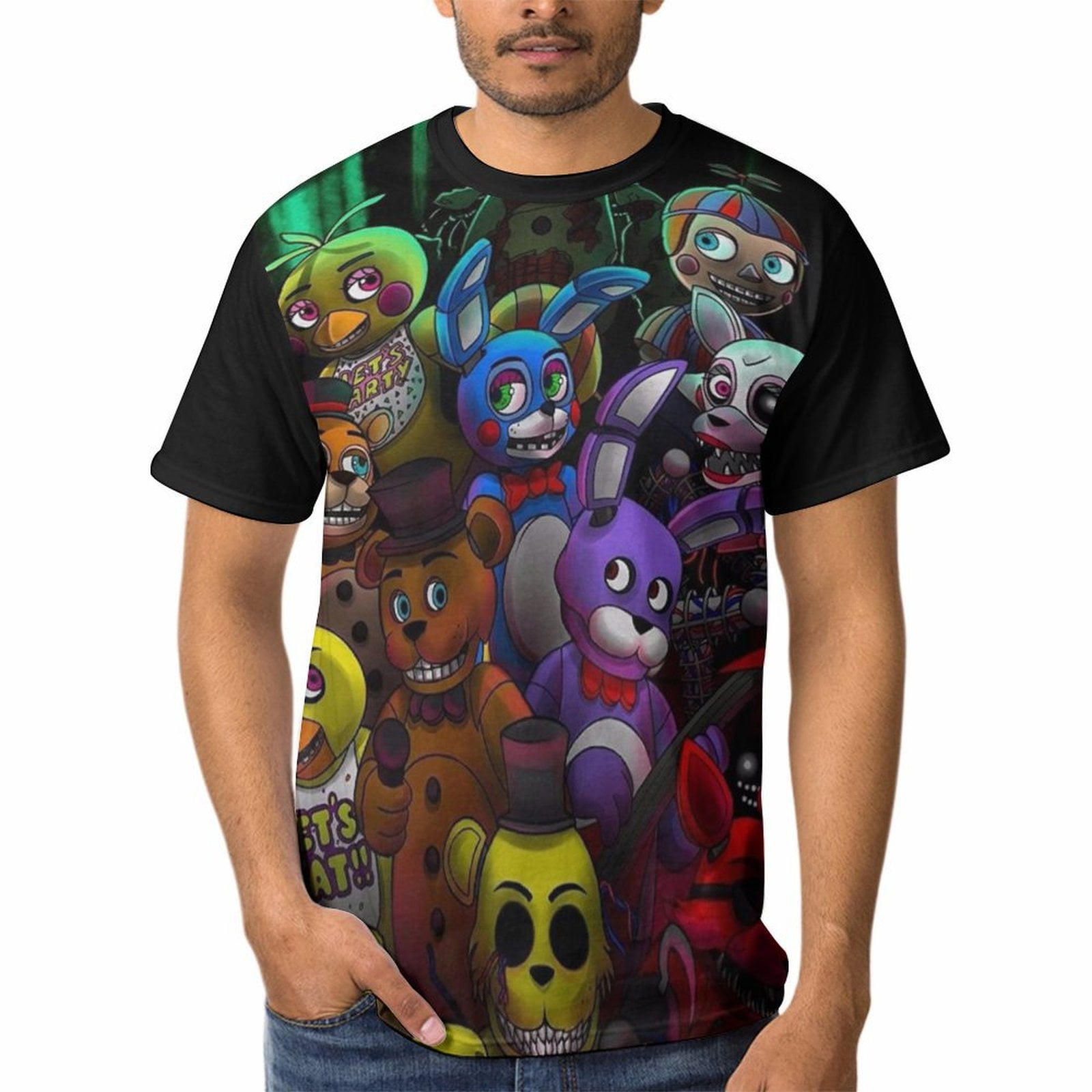 Five Nights at Freddy's FNAF Shirts Men's Short Sleeve Printed T-Shirt ...