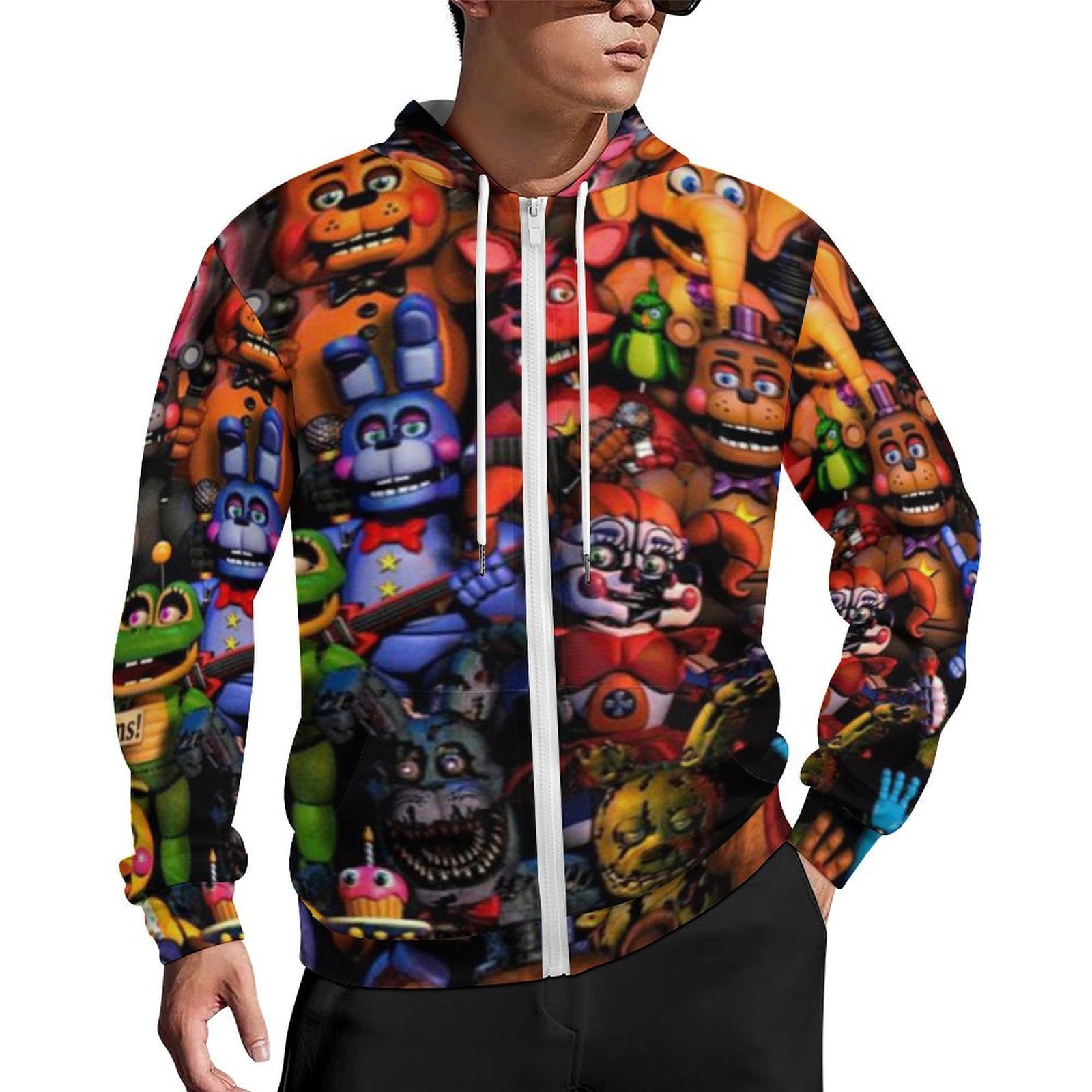 Five Nights at Freddy's FNAF Zip Up Hoodies Unisex Realistic 3D Print ...