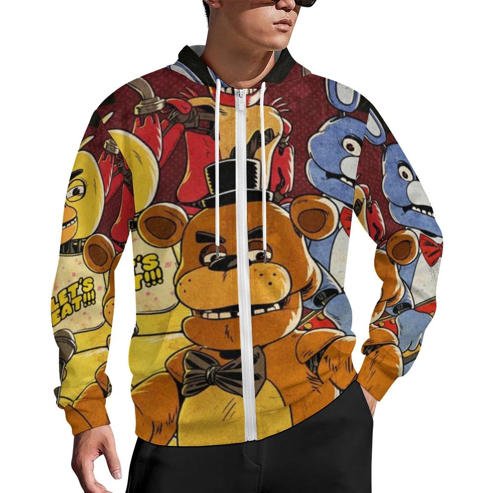 Five Nights at Freddy's FNAF Zip Up Hoodies Unisex Realistic 3D Print ...