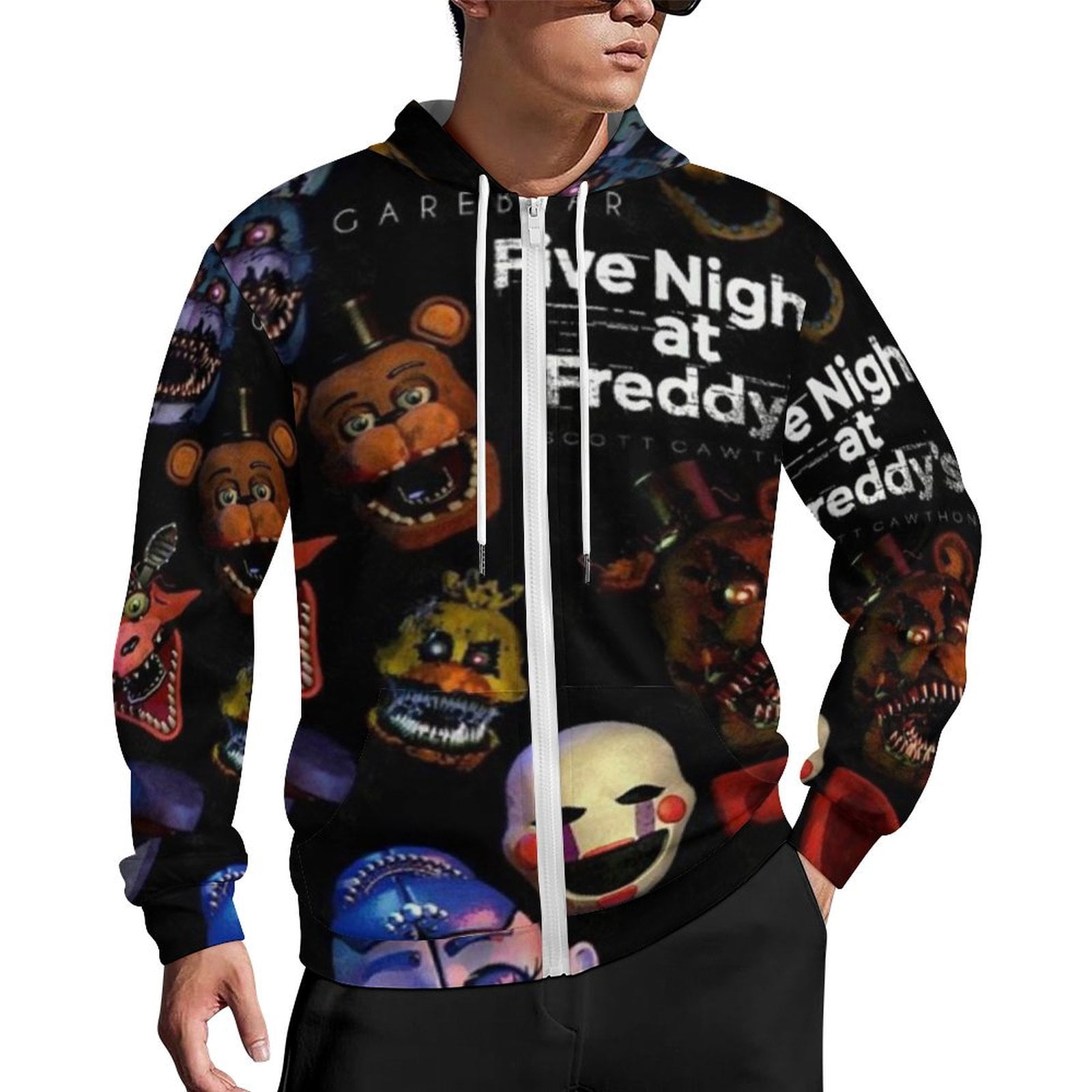 Five Nights at Freddy's FNAF Zip Up Hoodies Unisex Realistic 3D Print ...