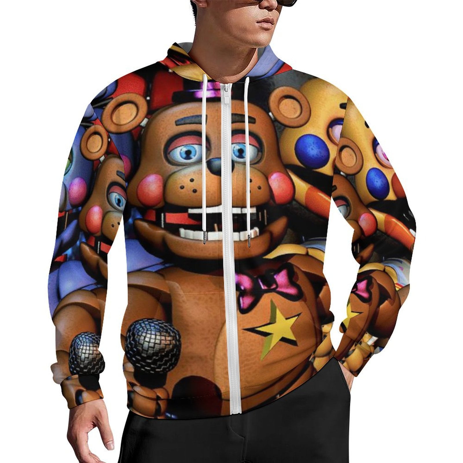 Five Nights at Freddy's FNAF Zip Up Hoodies Unisex Realistic 3D Print ...