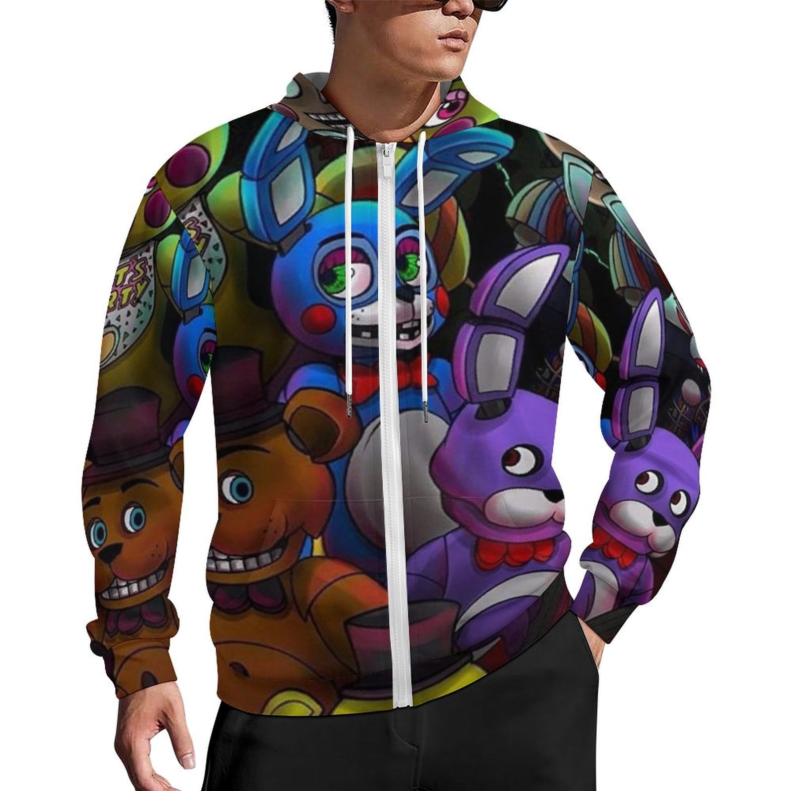 Five Nights at Freddy's FNAF Zip Up Hoodies Unisex Realistic 3D Print ...