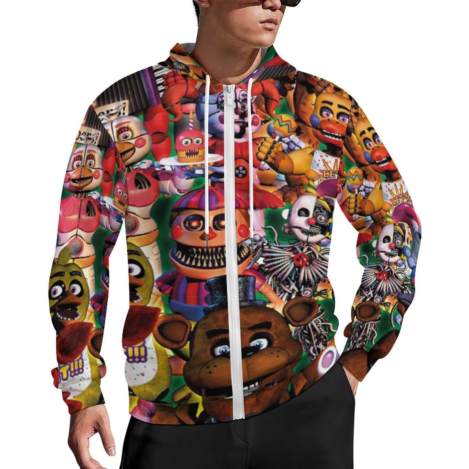 Five Nights at Freddy's FNAF Zip Up Hoodies Unisex Realistic 3D Print ...