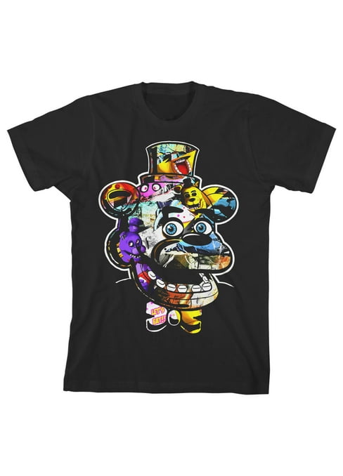 Five Nights at Freddy's Animatronic Characters Mash Up Boy's Navy T ...