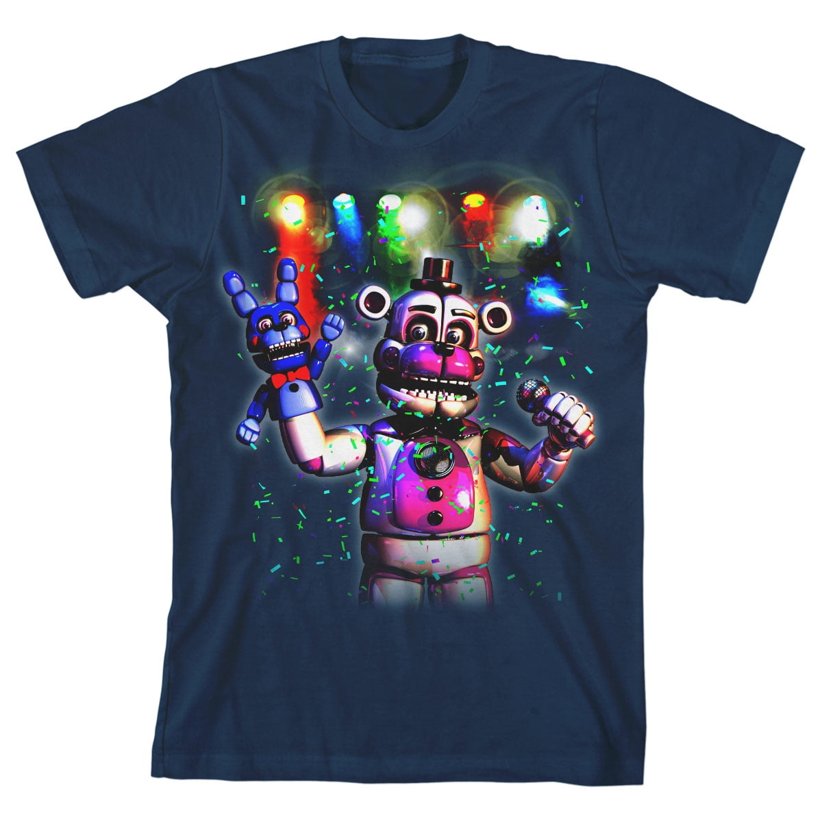 Five Nights at Freddy's Funtime Freddy Colored Lights Boy's Navy T ...