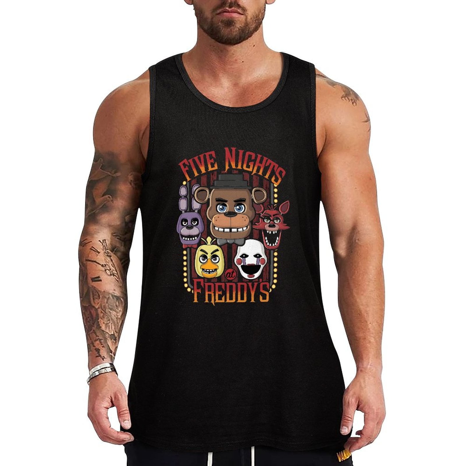 Five Nights at Freddy's Groovy Men's Tank Top Muscle Workout Gym ...