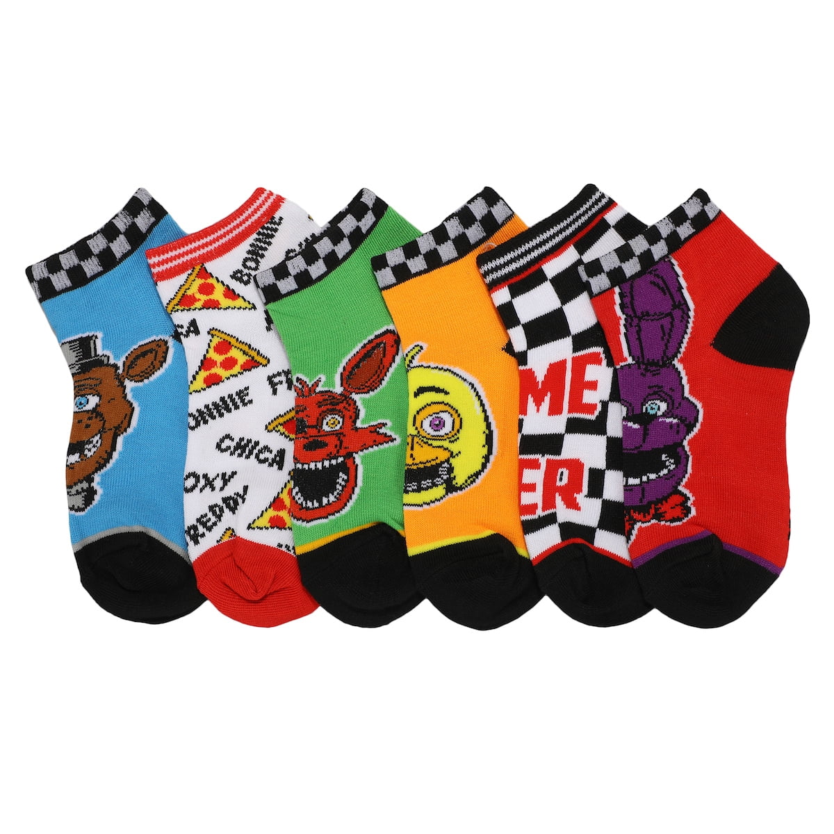 Five Nights at Freddy's Youth Ankle Socks 6-Pack, Kids Gift, FNAF ...