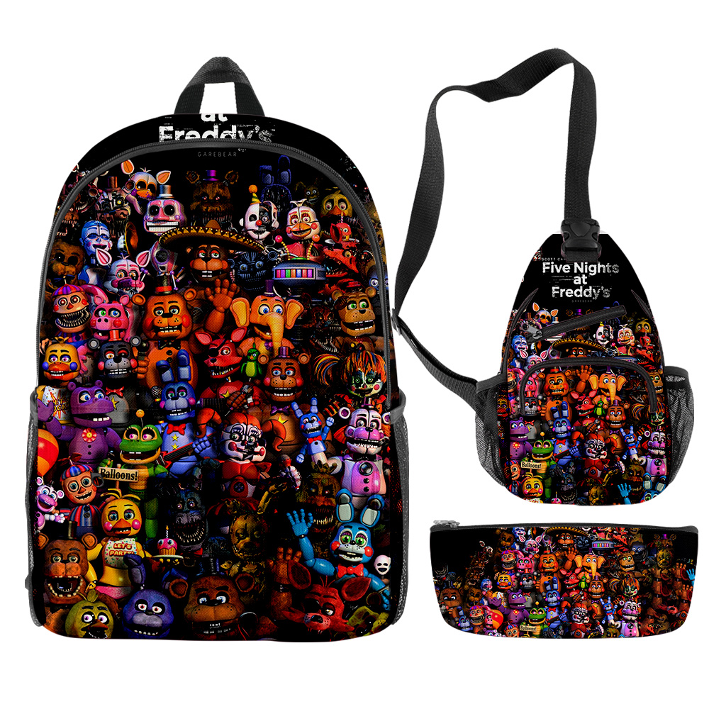 Five Nights at Freddy's Movie Merch Bag Backpack Three Piece bag suit ...