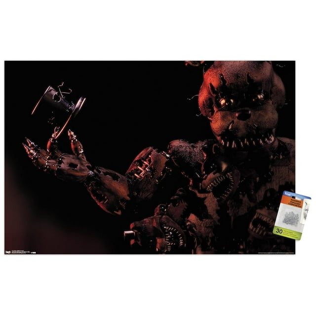 Five Nights at Freddy's - Nightmare Freddy Wall Poster with Push Pins ...