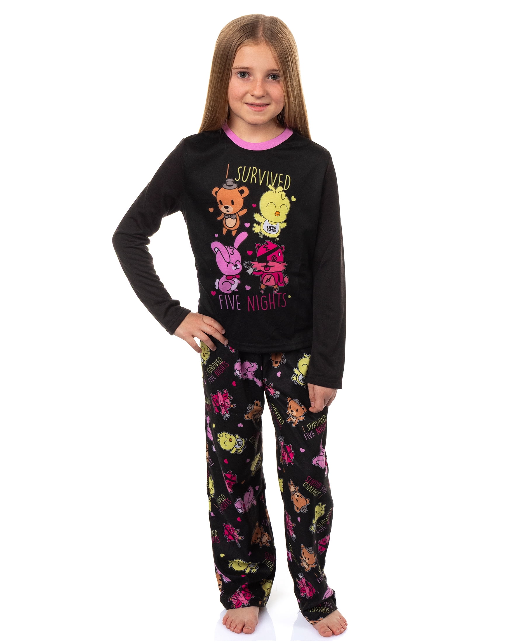Five Nights at Freddy's Pajamas Girls' I Survived Two-Piece Lounge ...