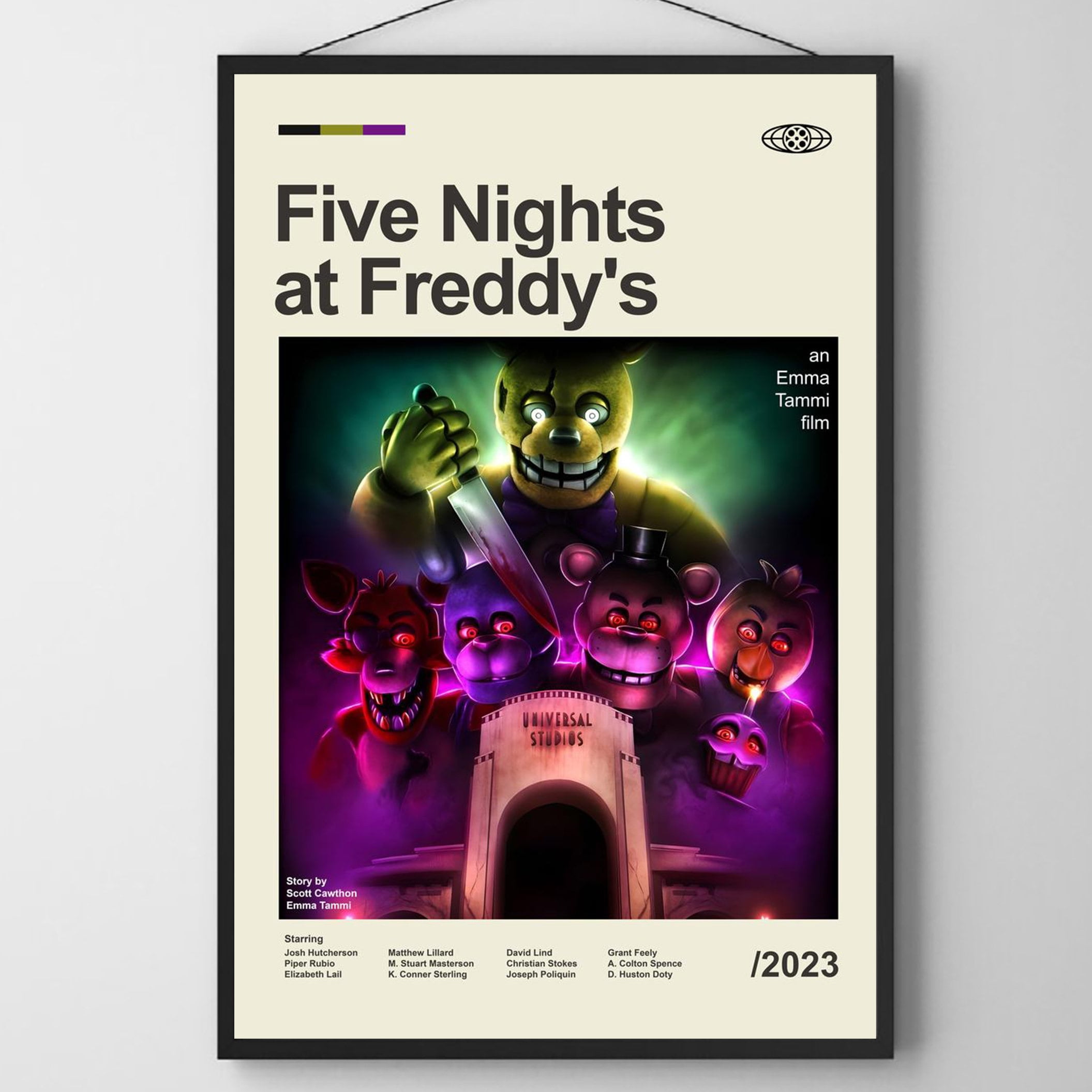 Five Nights at Freddy's Poster, FNAF Movie Poster, Retro Movie Print, Modern Vintage Film ...