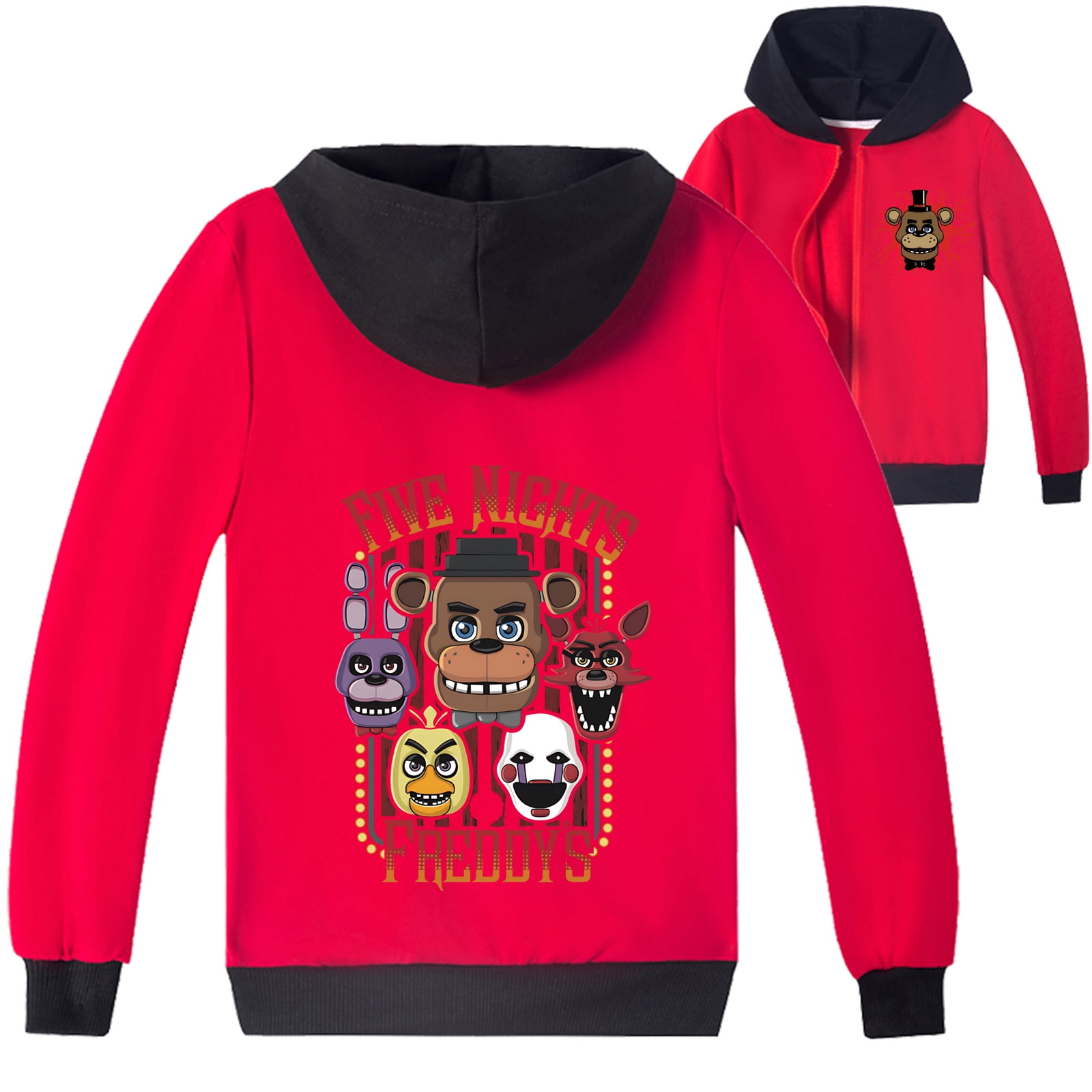 Five Nights at Freddy's Printed Hooded Outerwear Zipper Jacket for ...